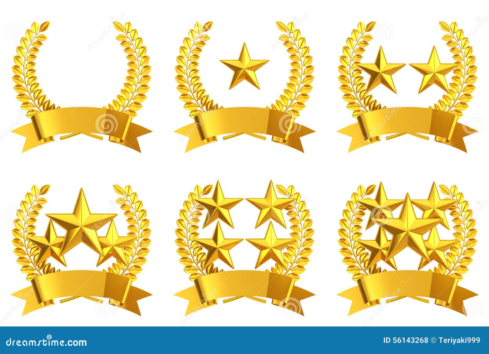 Golden star emblem set stock illustration. Illustration of backgrounds ...