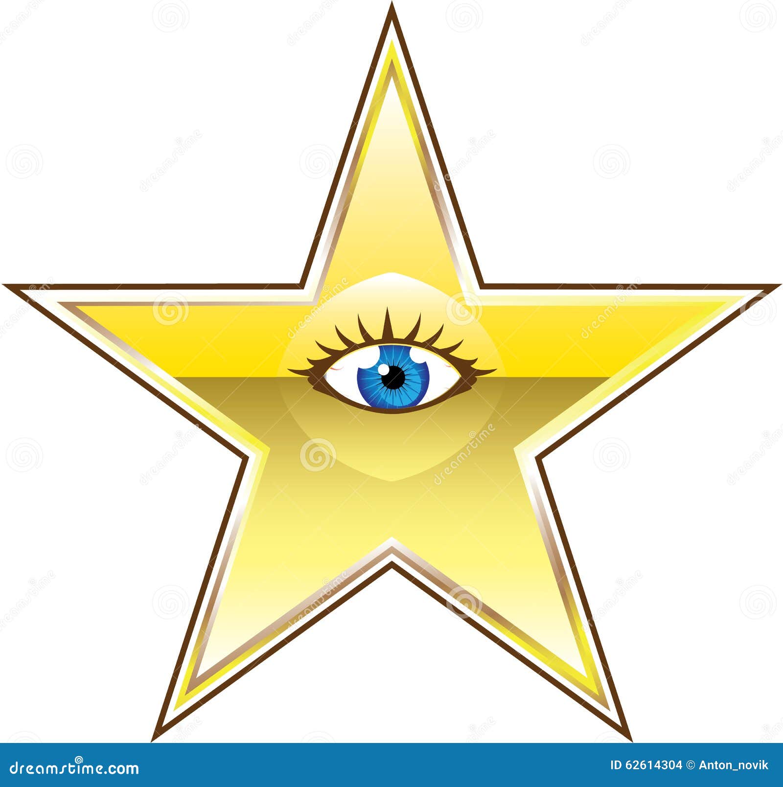 Golden Star with an Eye Vector Stock Vector - Illustration of graphics ...