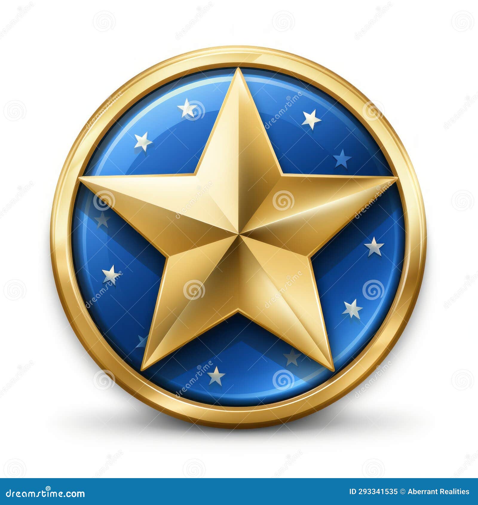 A Golden Star Icon on a White Background Stock Illustration ...
