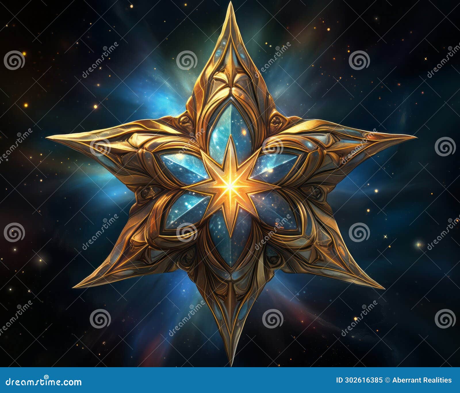 A Golden Star with an Intricate Design on it Stock Image - Image of ...