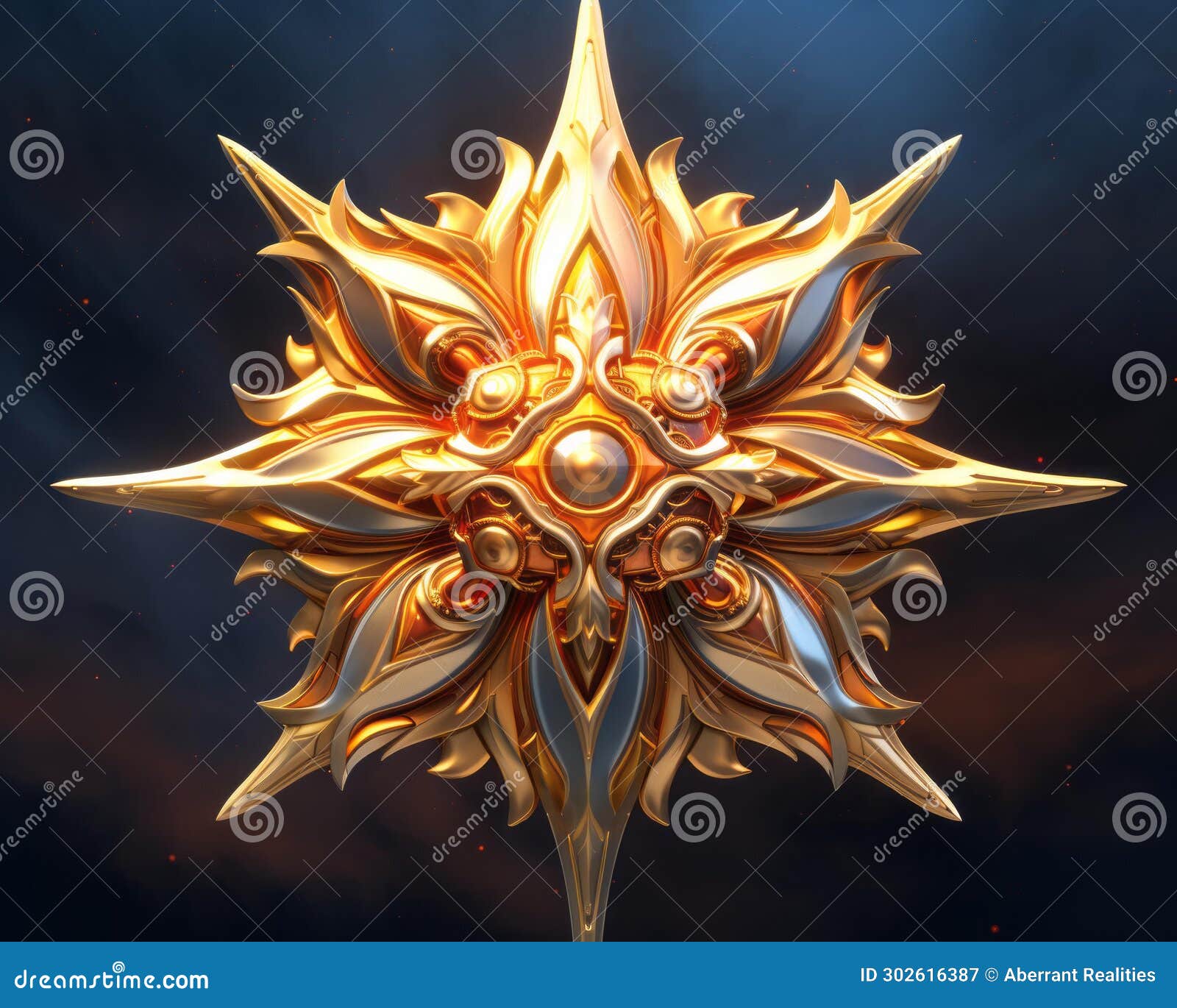 A Golden Star with an Intricate Design on it Stock Image - Image of ...