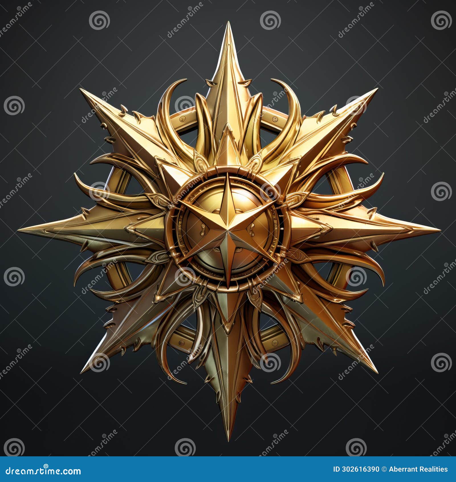 A Golden Star with an Intricate Design on it Stock Photo - Image of ...