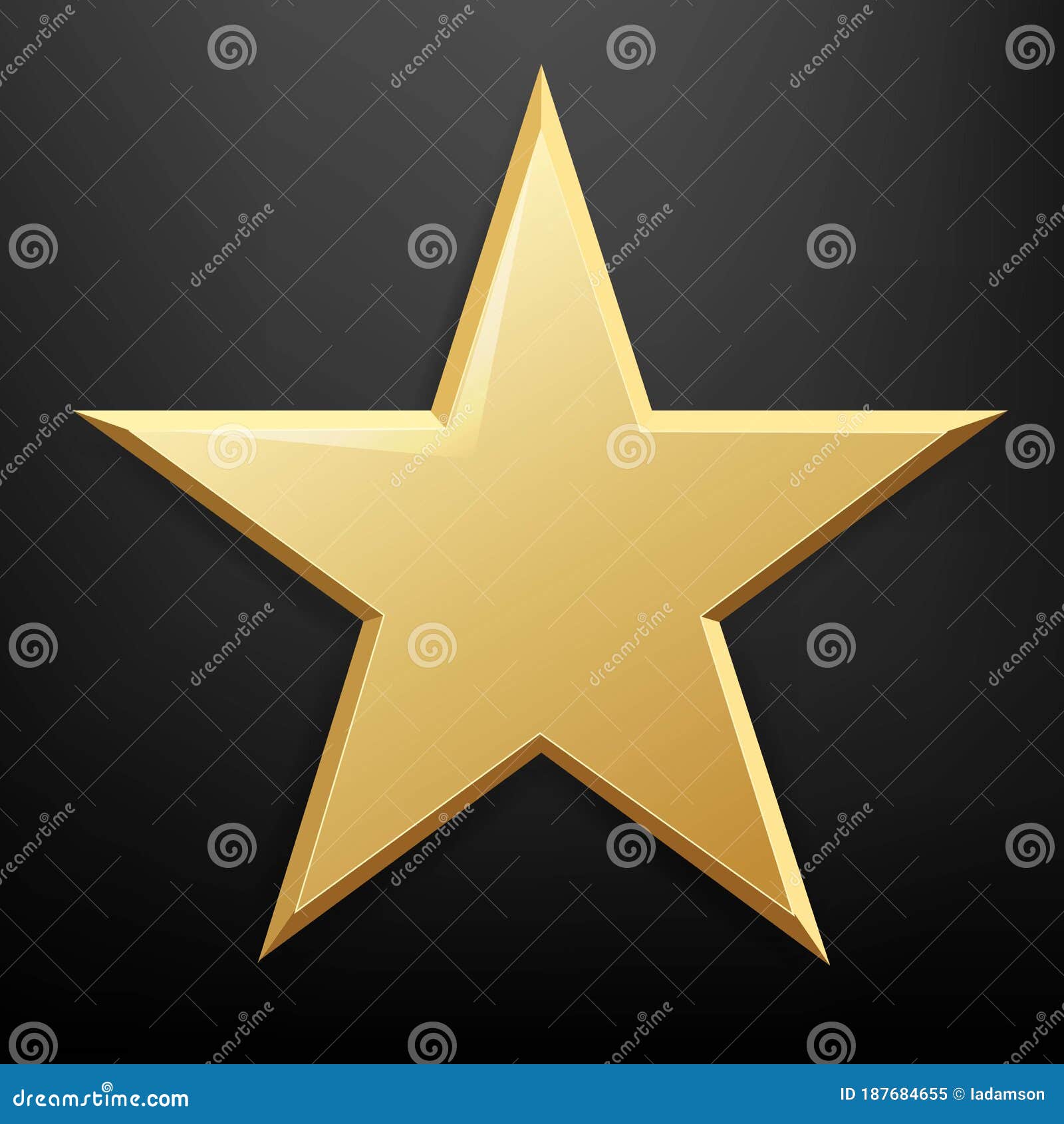 Golden Star and Isolated Black Background Stock Vector - Illustration ...