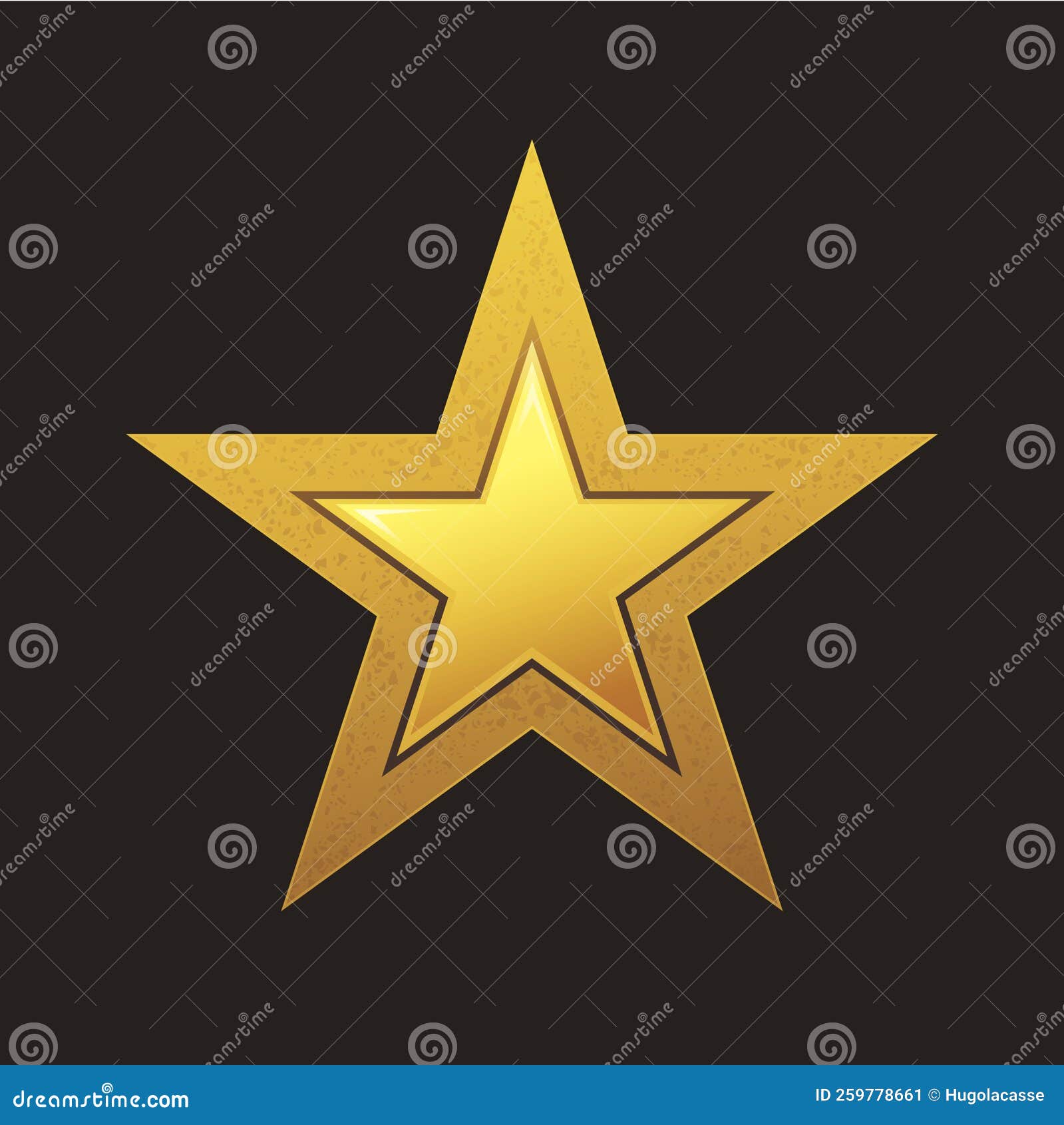 Golden Star Isolated on Black Background Stock Vector - Illustration of ...