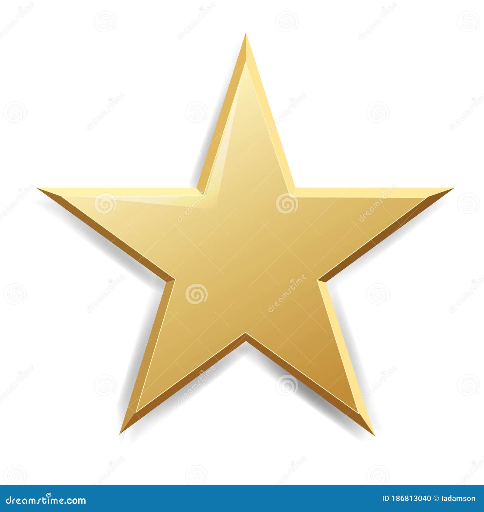 Golden Star and Isolated White Background Stock Vector - Illustration ...