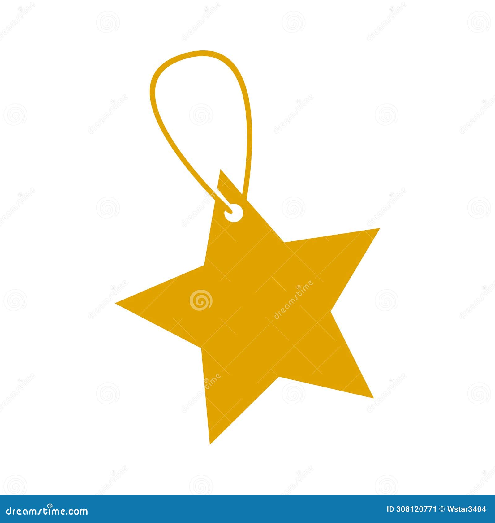 Golden Star Key Chain Icon stock vector. Illustration of award - 308120771