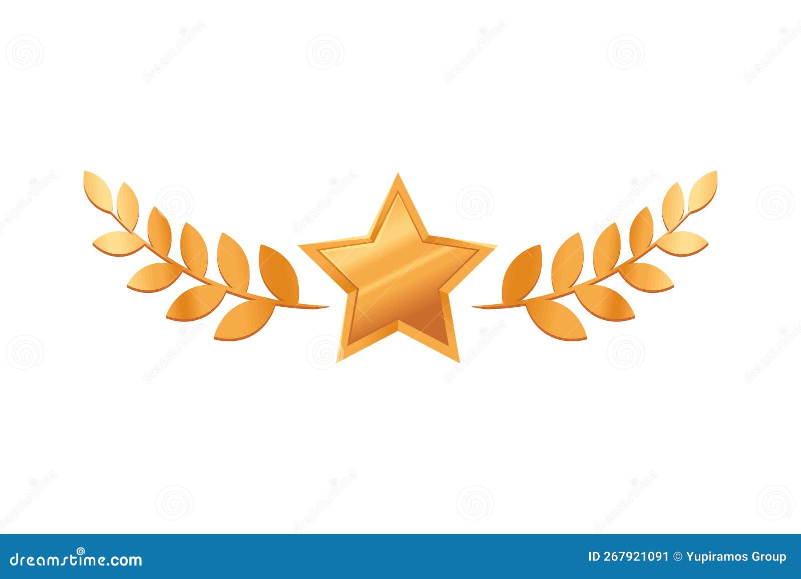 Golden star laurel stock vector. Illustration of gold - 267921091
