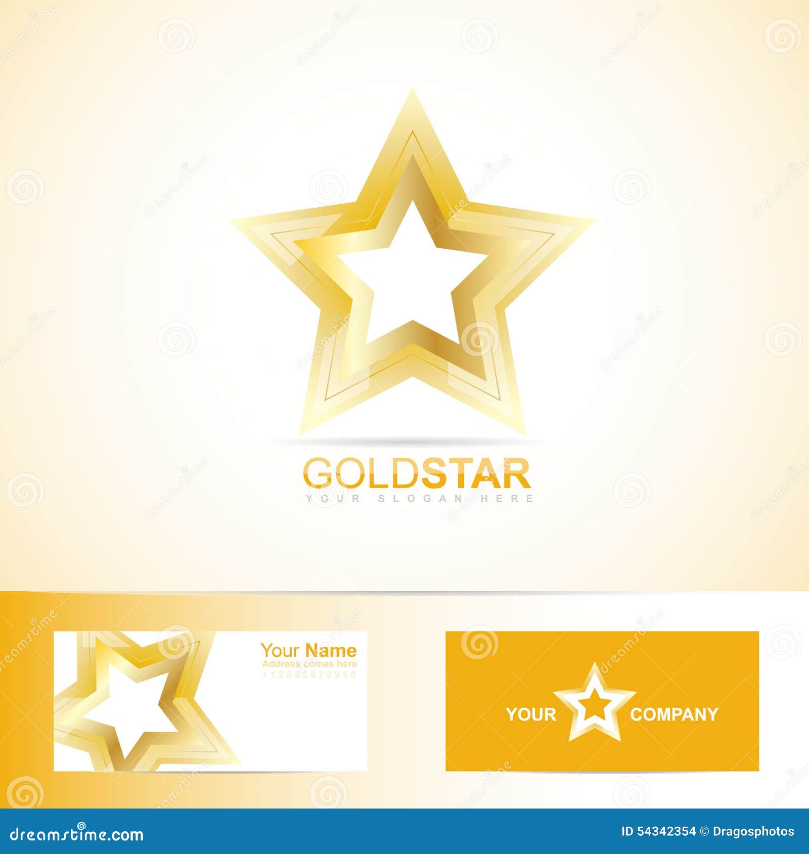 Golden star logo stock vector. Illustration of orange - 54342354