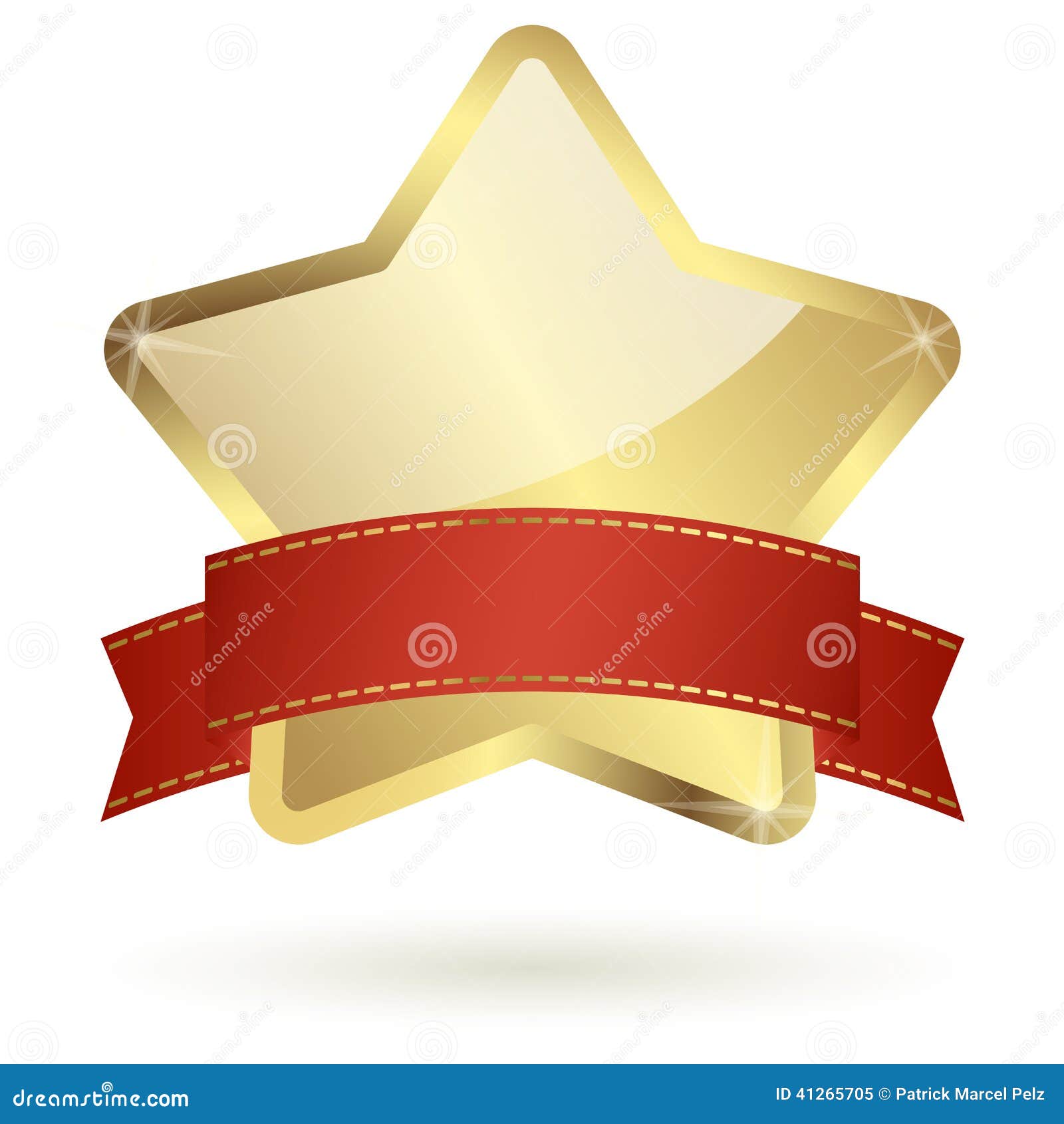 Golden Star with Red Banner Stock Vector - Illustration of festively ...