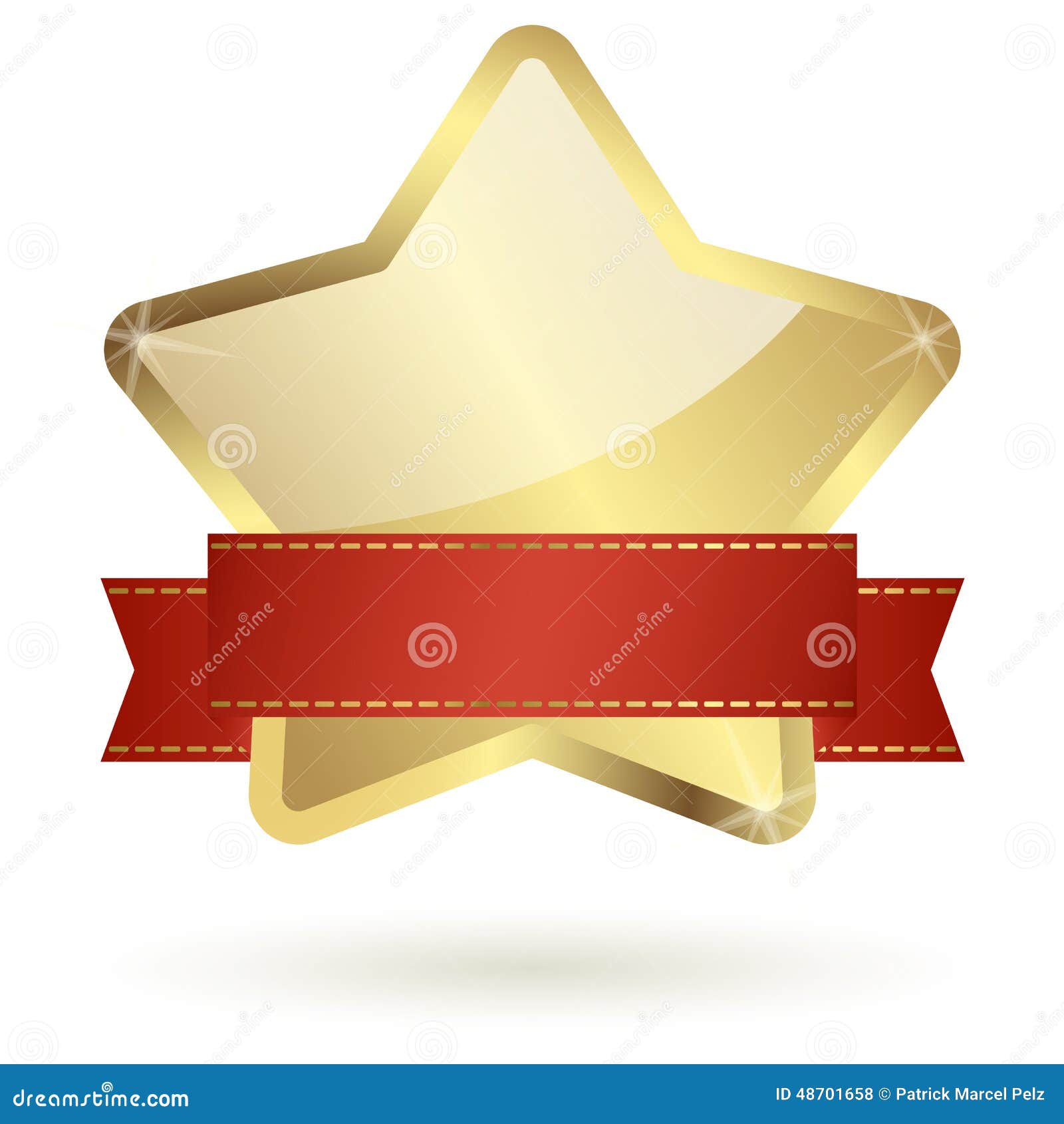 Golden Star with Red Banner Stock Vector - Illustration of banner, gold ...