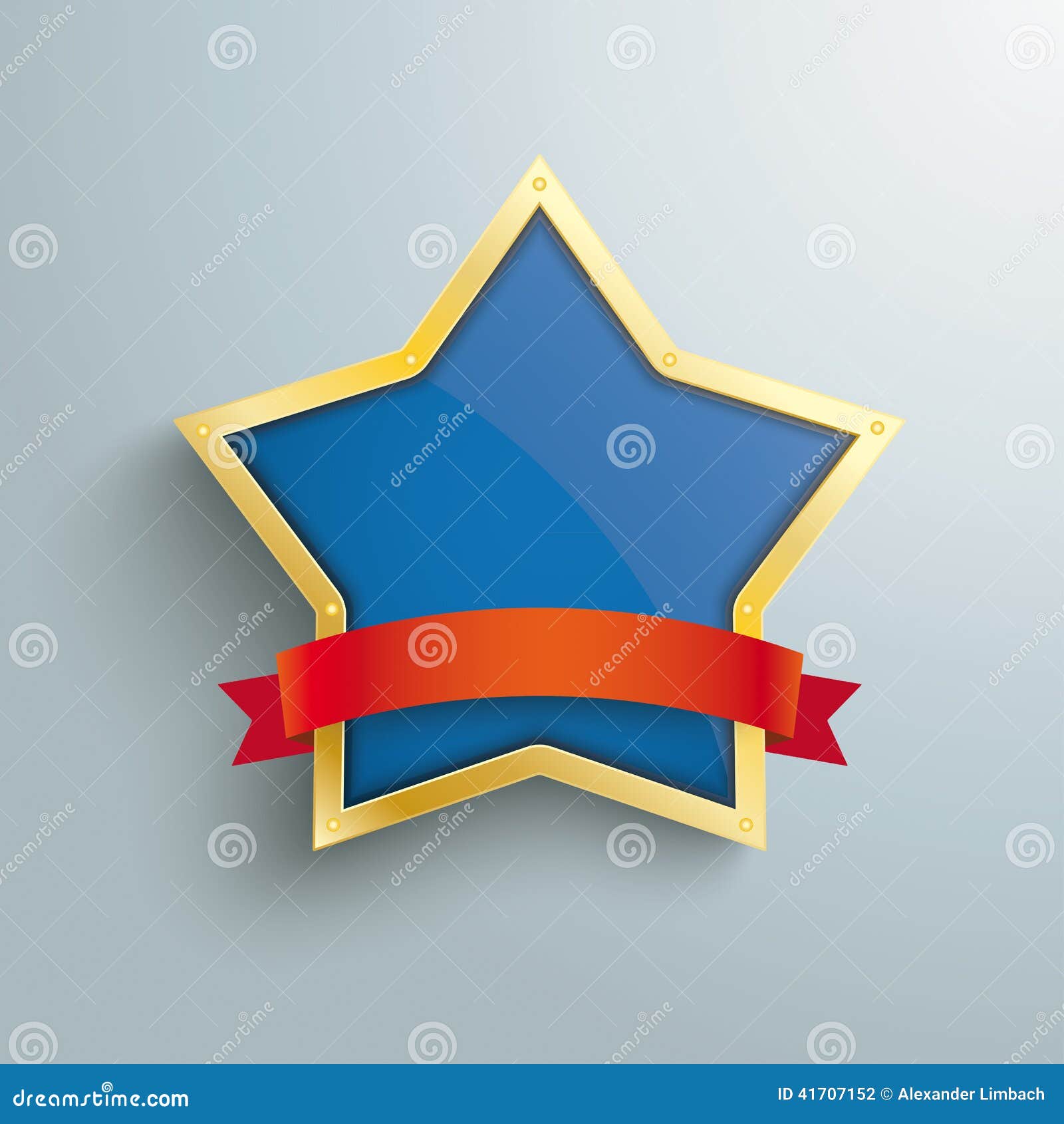 Golden Star Red Flag Silver Background Stock Vector - Illustration of ...