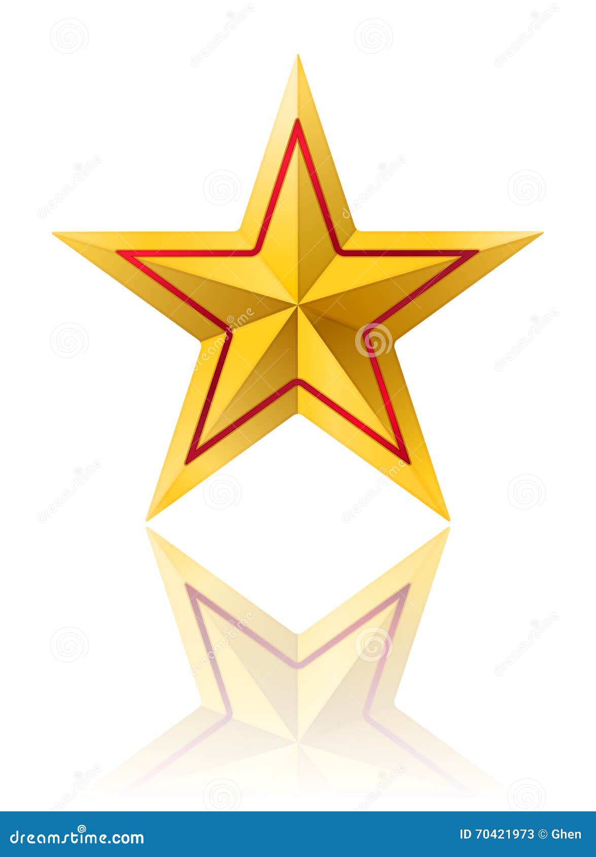 Golden star with red line stock vector. Illustration of luxury - 70421973