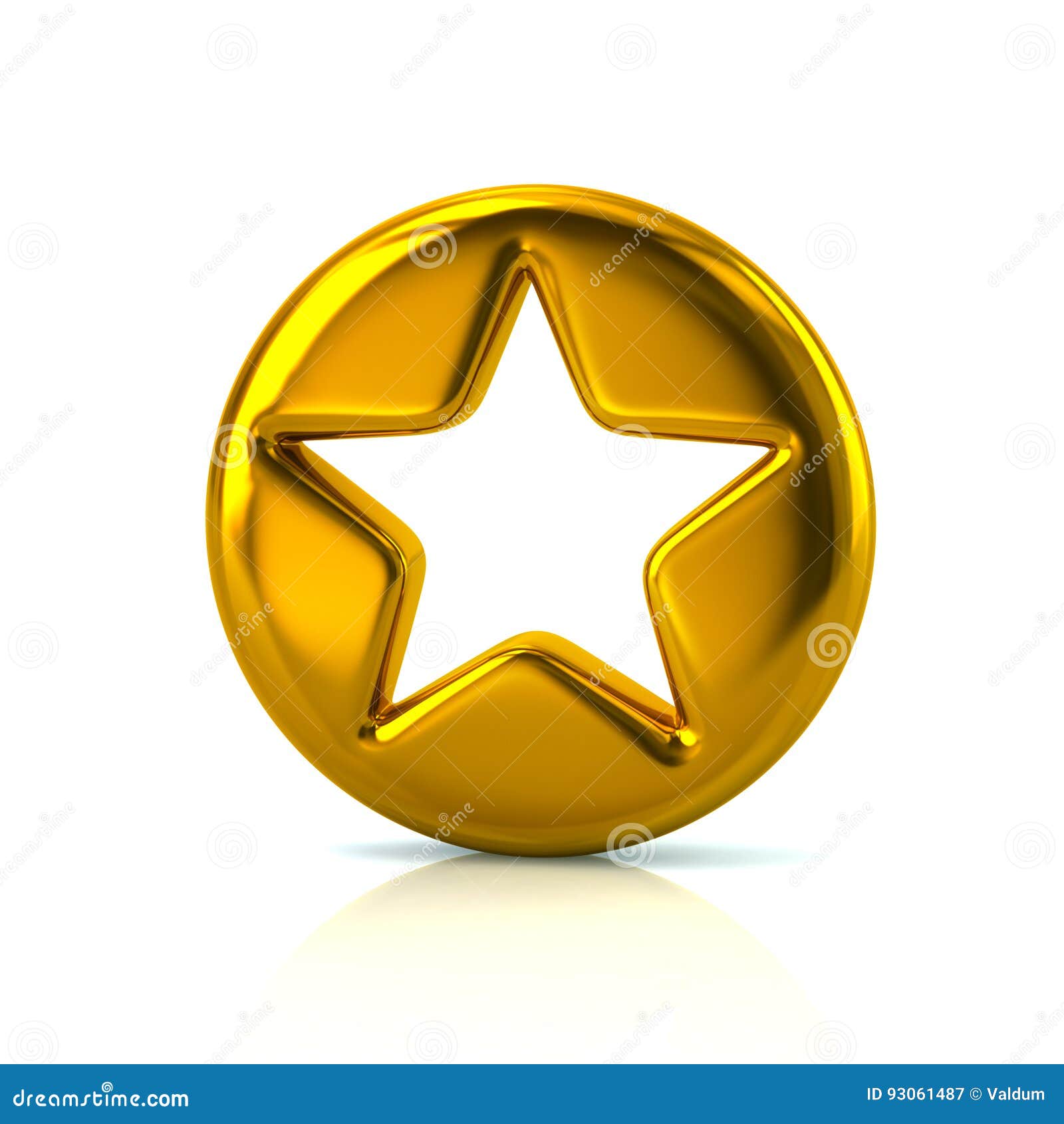 Golden star sign button stock illustration. Illustration of ring - 93061487