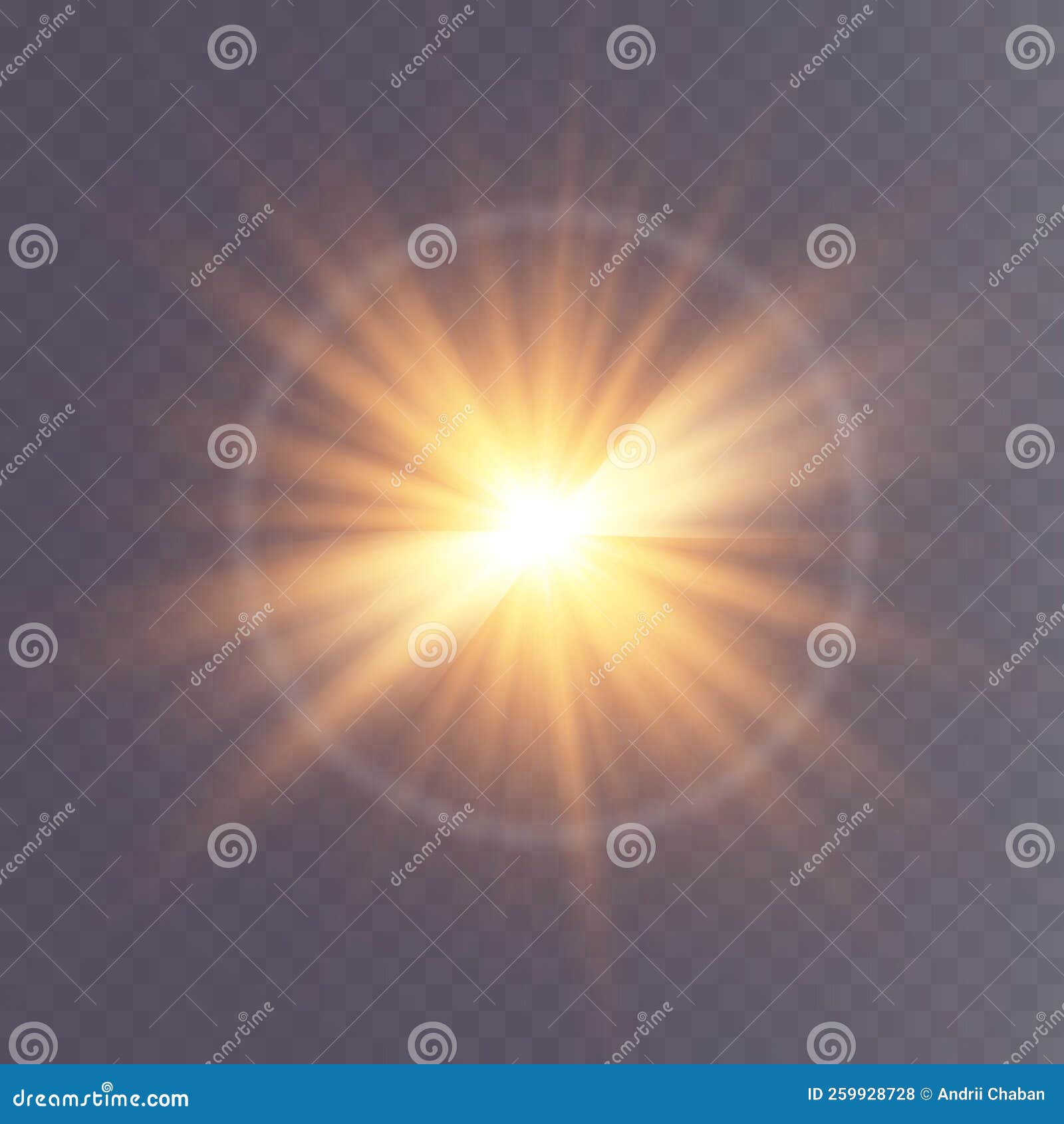 Golden Star, on a Transparent Background, the Effect of Glow and Rays ...