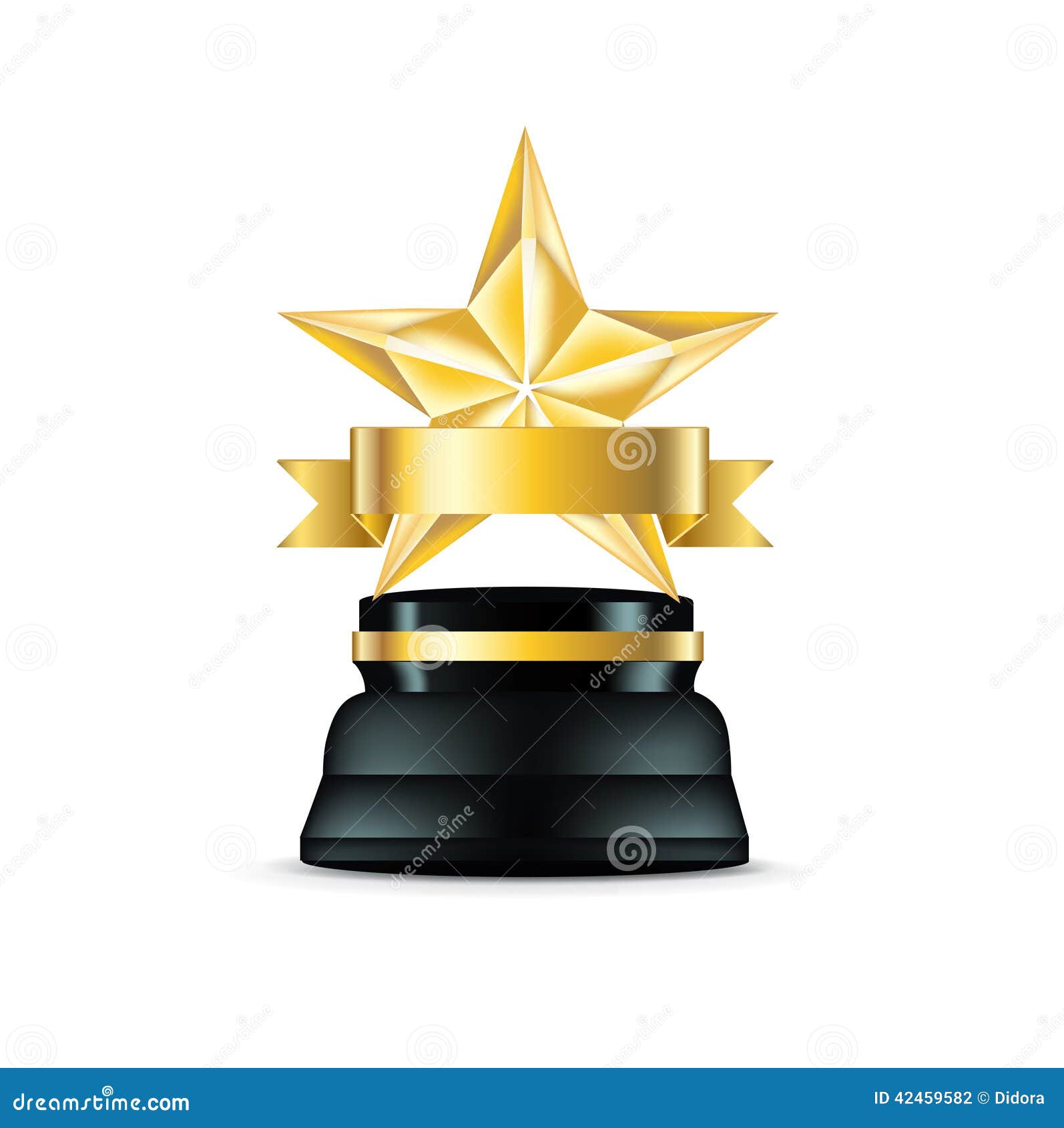 Golden Star Trophy on White Stock Vector - Illustration of gold, award ...