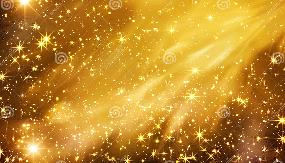 Golden Starry Shinny Sky Background Stock Illustration - Illustration ...