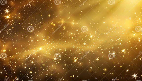 Golden Starry Shinny Sky Background Stock Illustration - Illustration ...