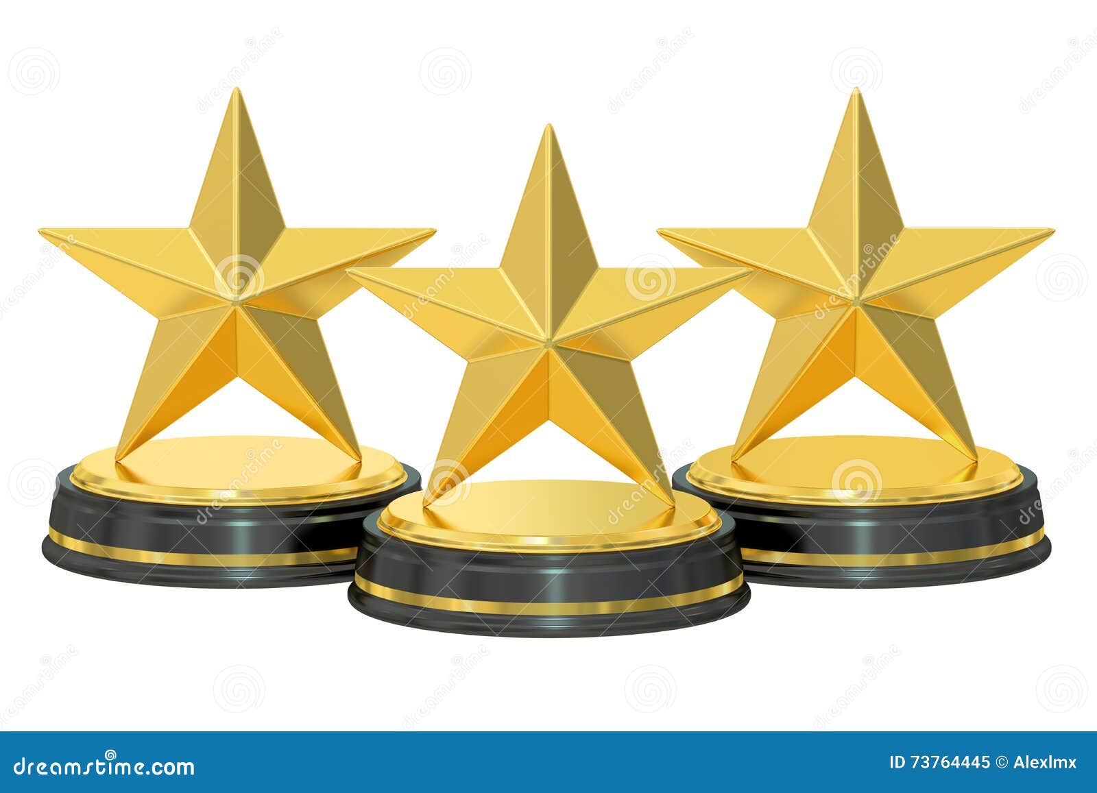 Golden Stars Awards, 3D Rendering Stock Illustration - Illustration of ...