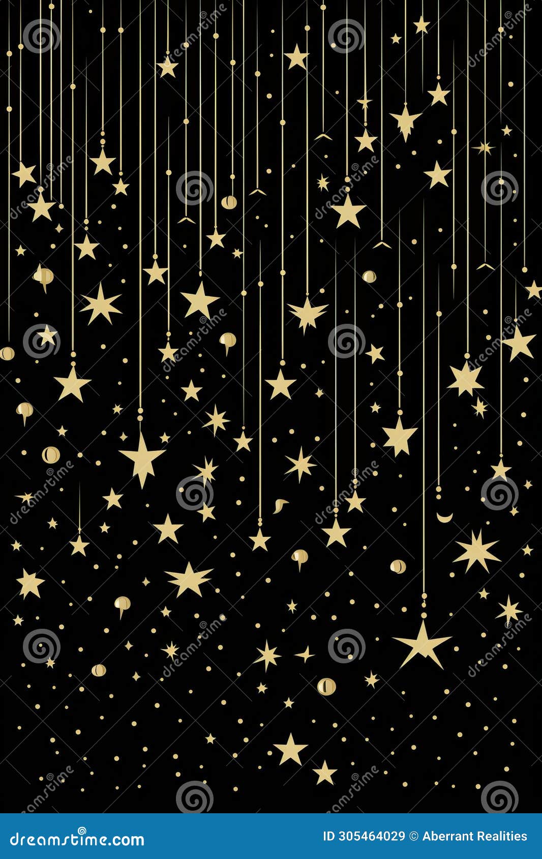 Golden Stars On Black Background Stock Illustration Illustration Of