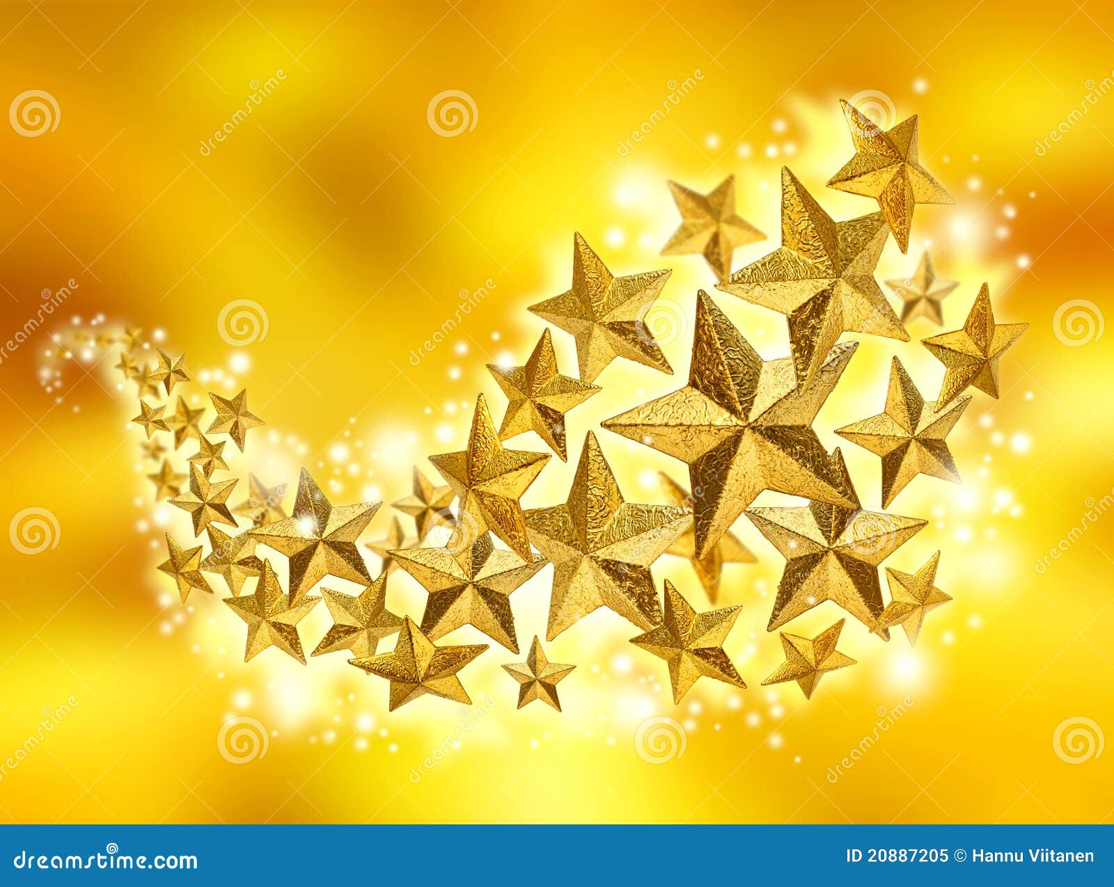 Golden Stars Celebration Flow Stock Image - Image of decorative, party ...