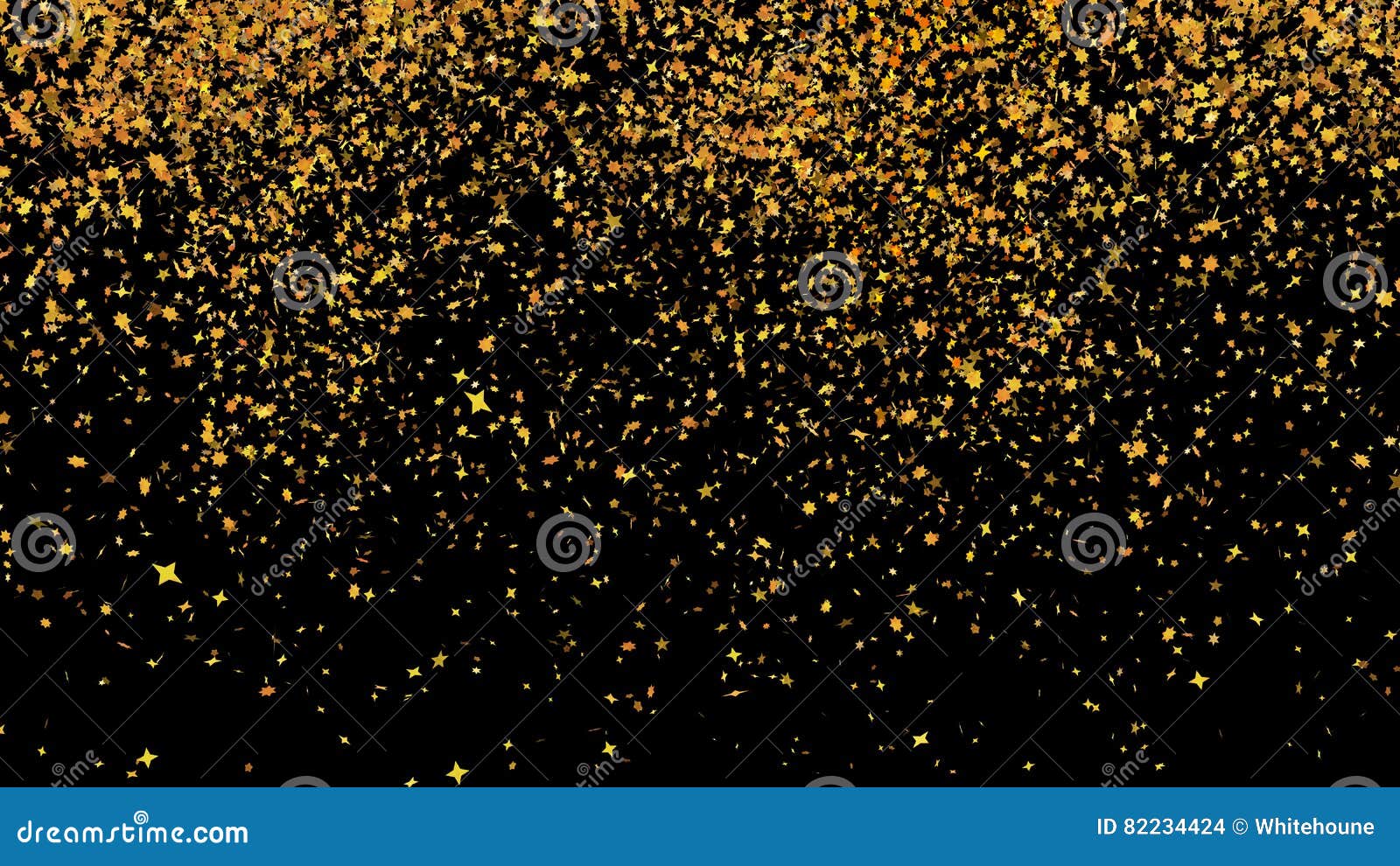 Golden stars falling stock photo. Image of border, rain - 82234424