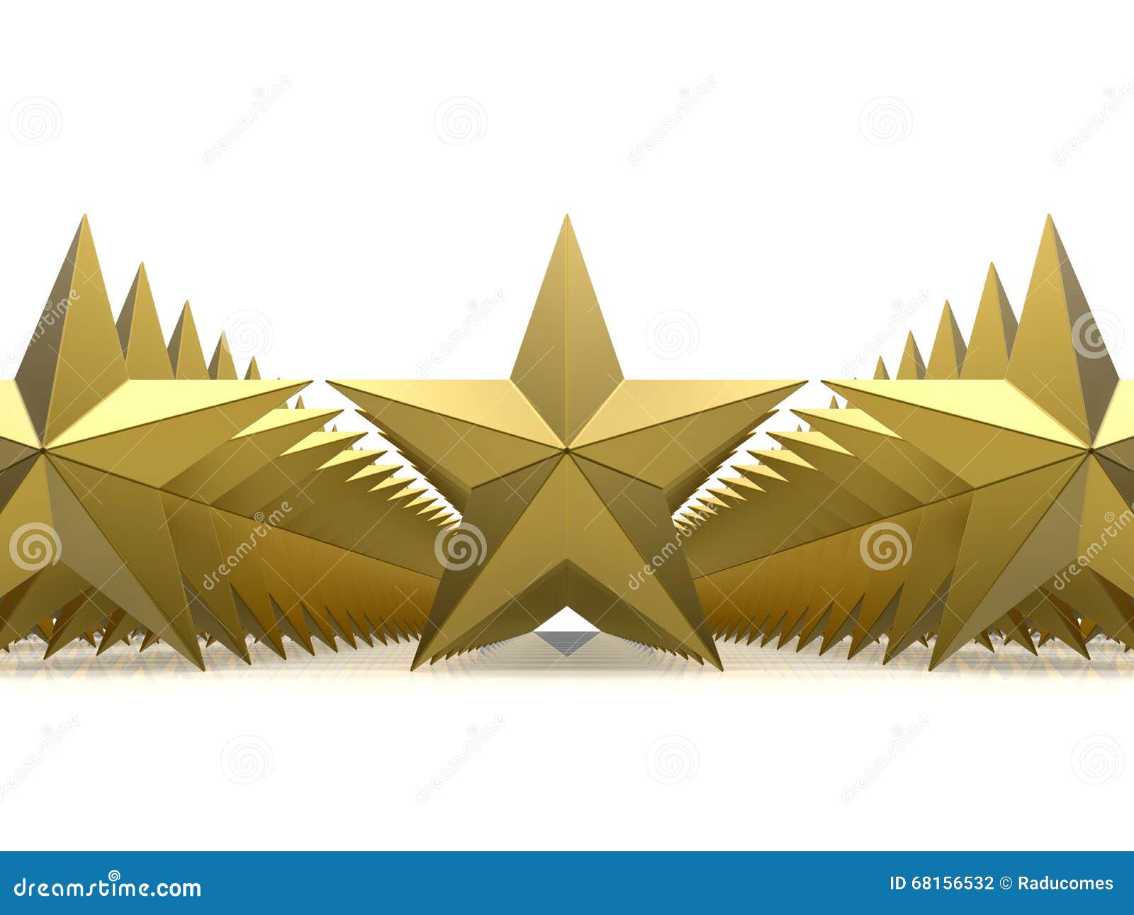 Golden stars front view stock illustration. Illustration of render ...