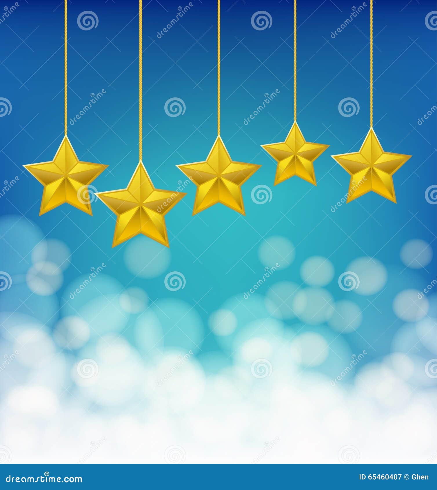 Golden stars on ropes stock vector. Illustration of lines - 65460407
