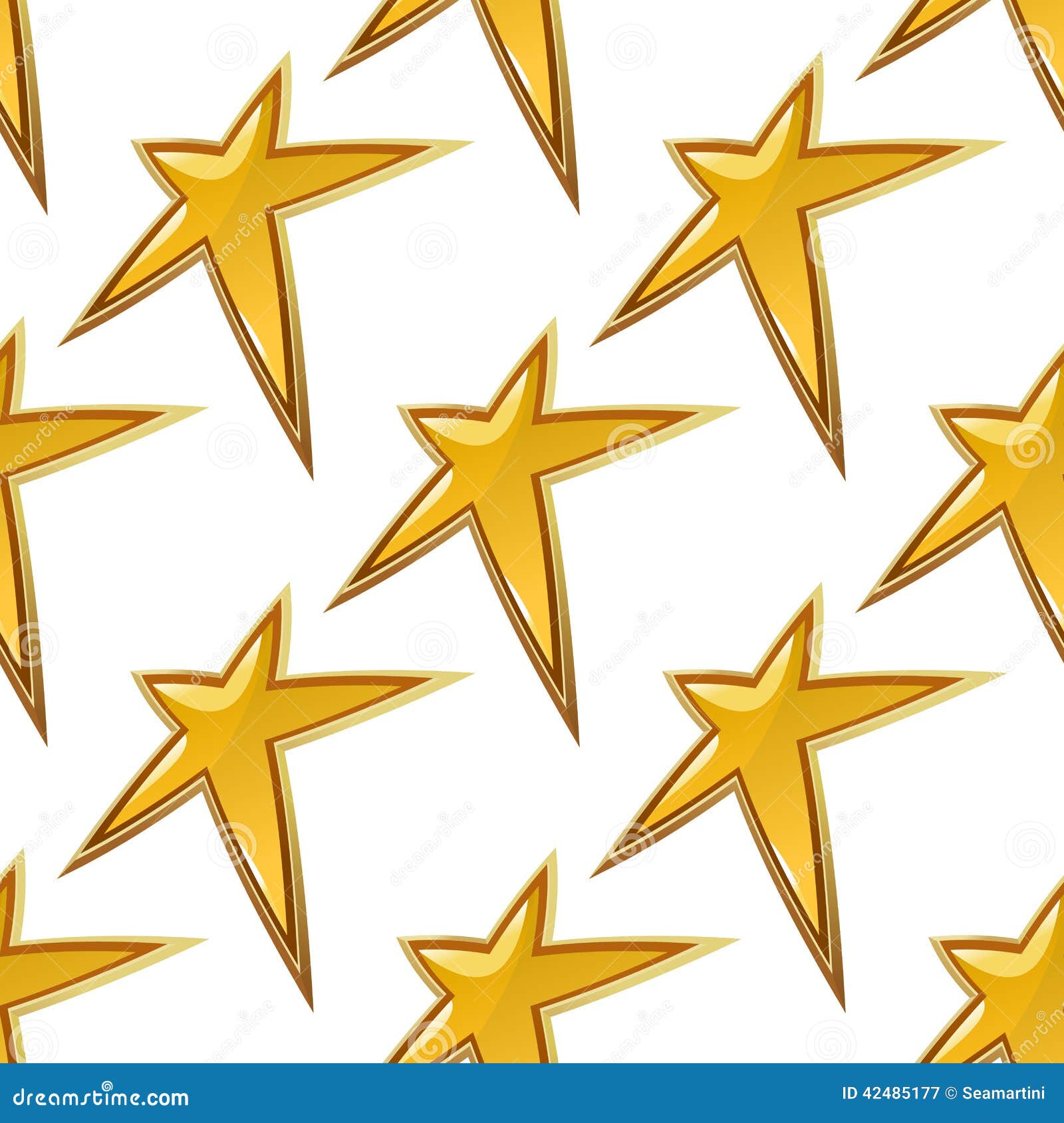 Golden Stars Seamless Background Pattern Stock Vector - Illustration of ...