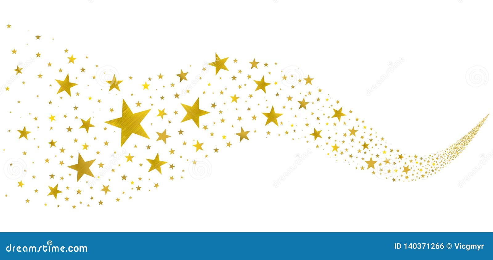 Golden Stars in the Stream stock vector. Illustration of garland ...
