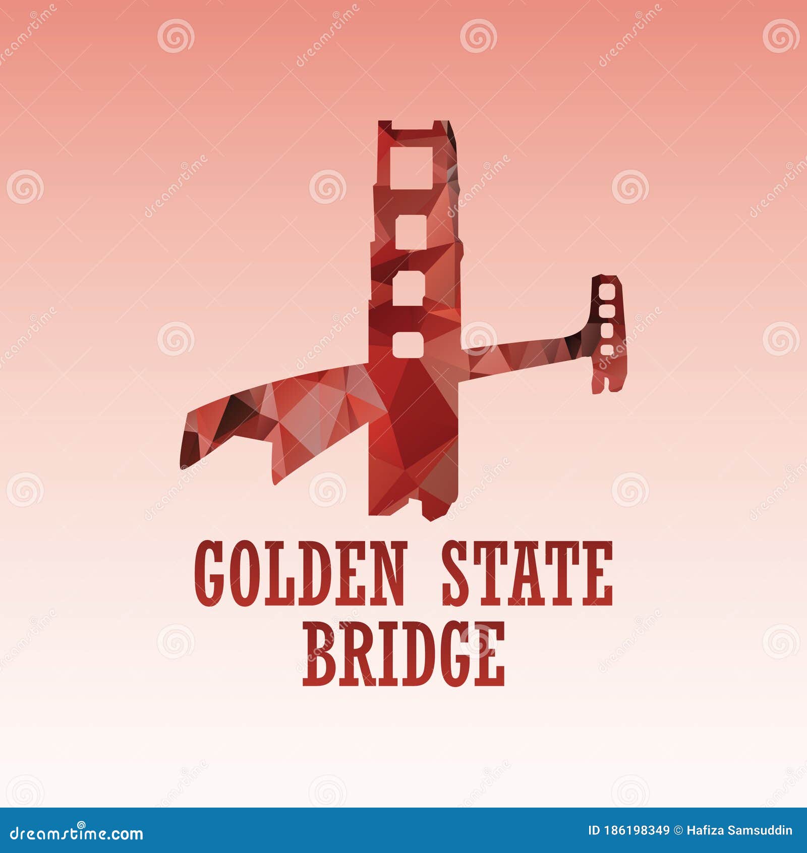 Golden State Bridge. Vector Illustration Decorative Design Stock Vector ...