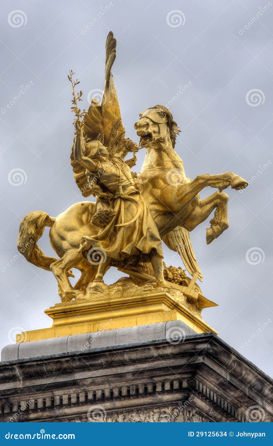 Golden statue stock photo. Image of detail, alexander - 29125634