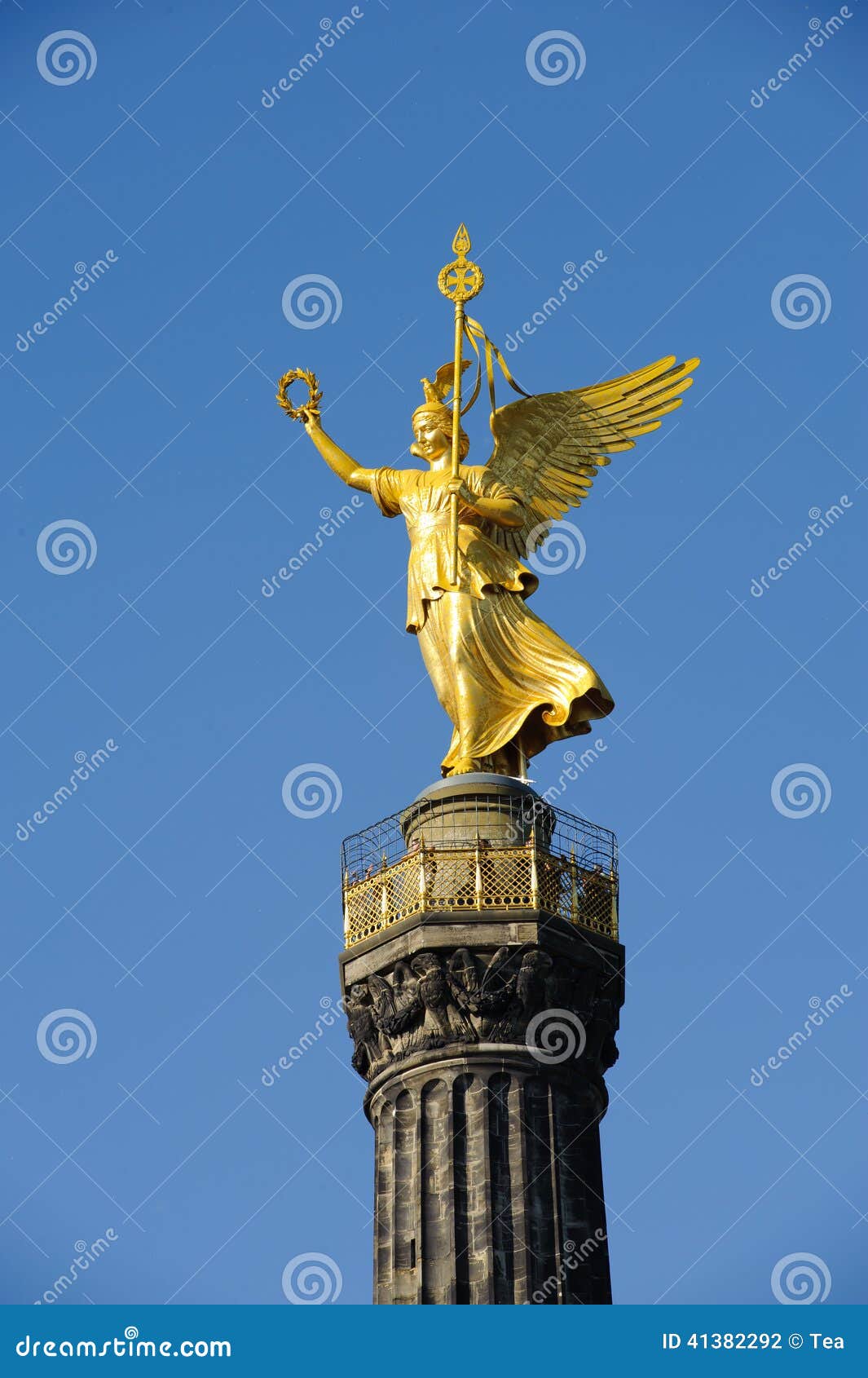 Golden statue in Berlin stock photo. Image of antique - 41382292