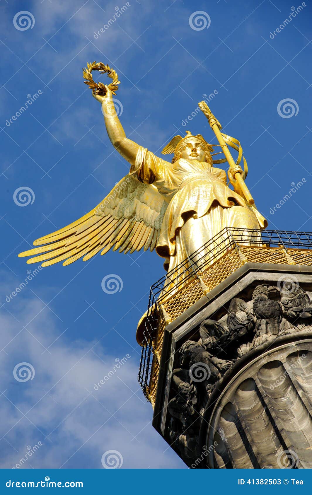 Golden statue in Berlin stock image. Image of beautiful - 41382503
