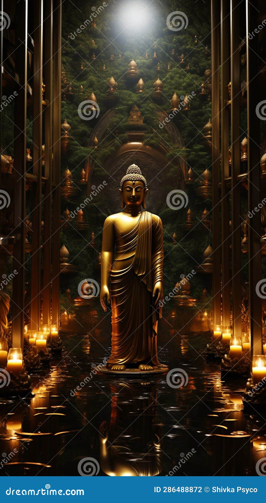 Dark Temple With Glowing Triangle Royalty-Free Illustration ...