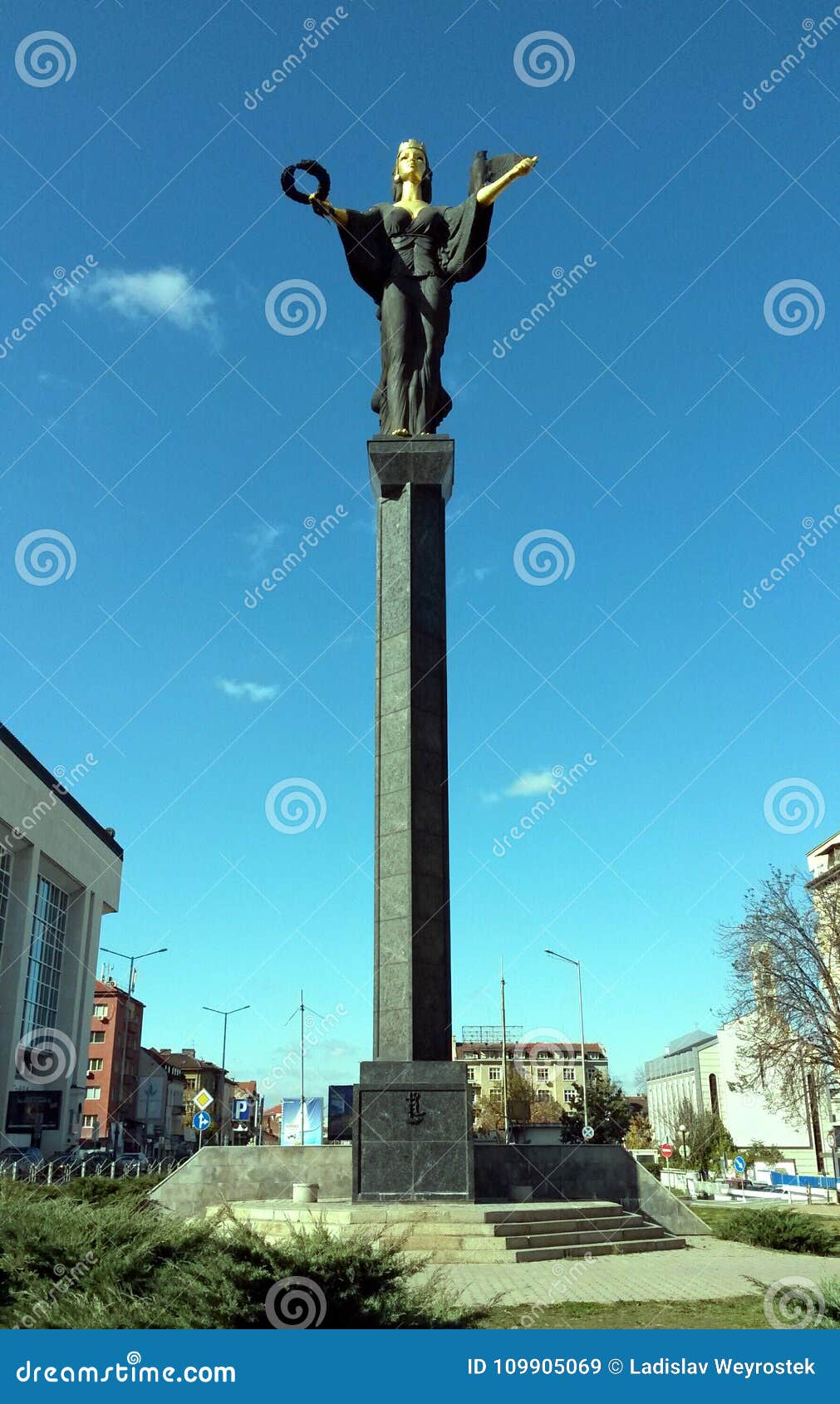 Golden Statue of Saint Sofia, Bulgaria Editorial Stock Image - Image of ...