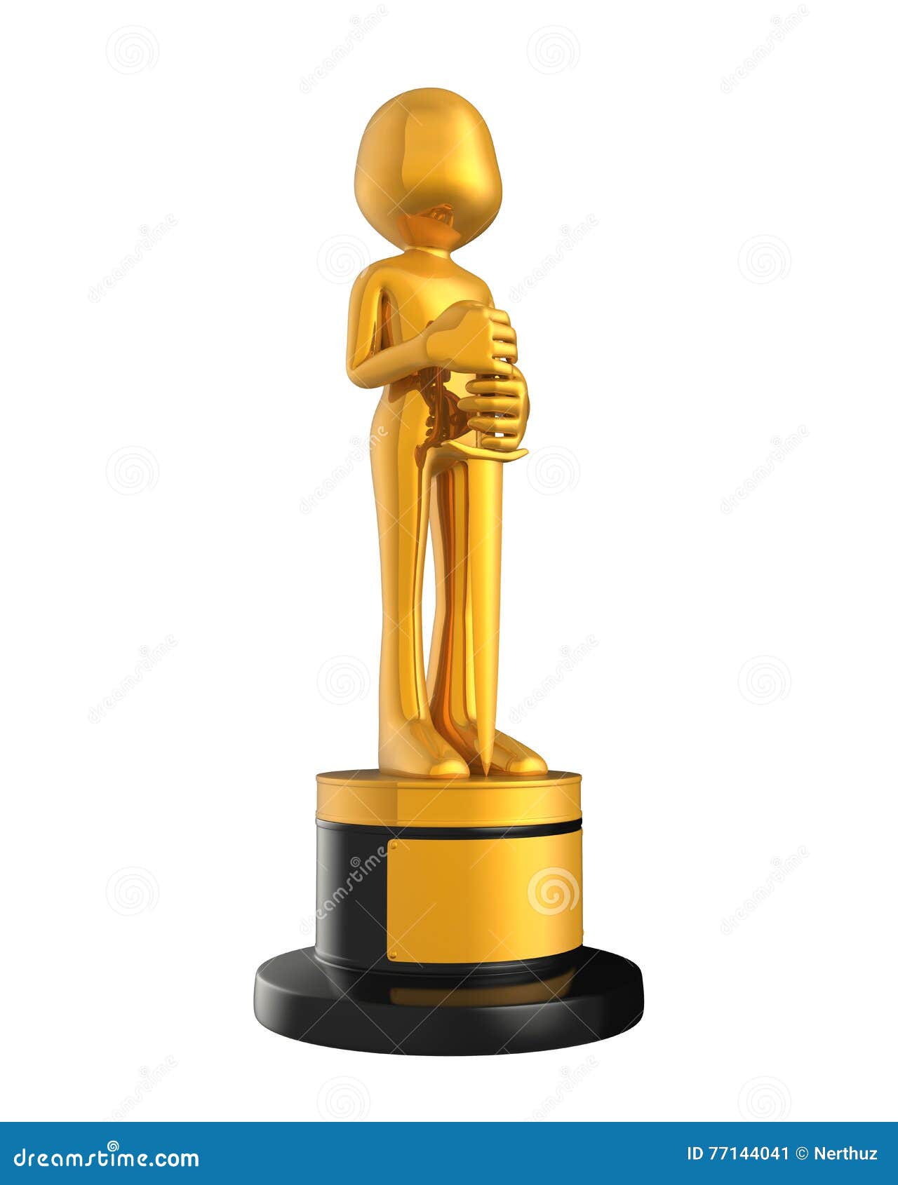 Golden Statuette In The Form Of A Hedgehog With A Bag Sitting On A ...