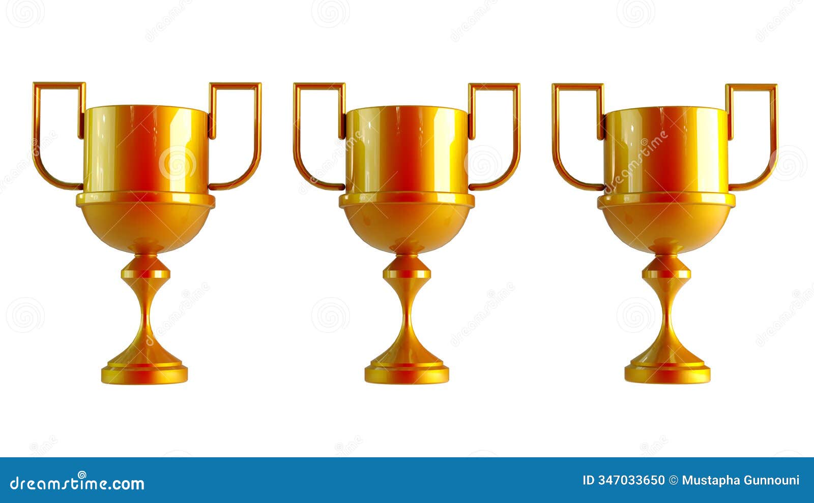 Golden Steel Trophy Isolated on White Background Stock Illustration ...