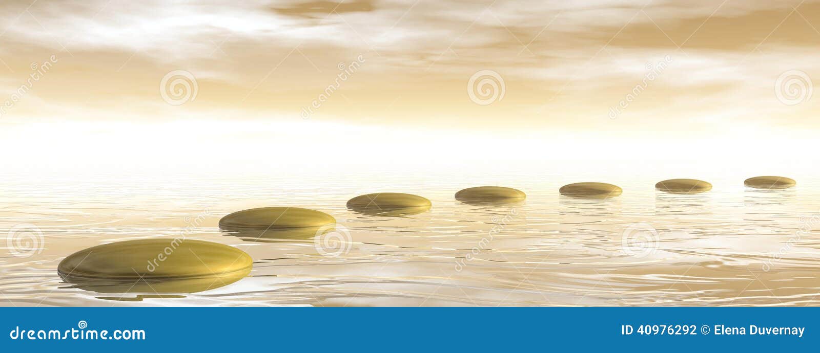 Golden steps - 3D render stock illustration. Illustration of line ...