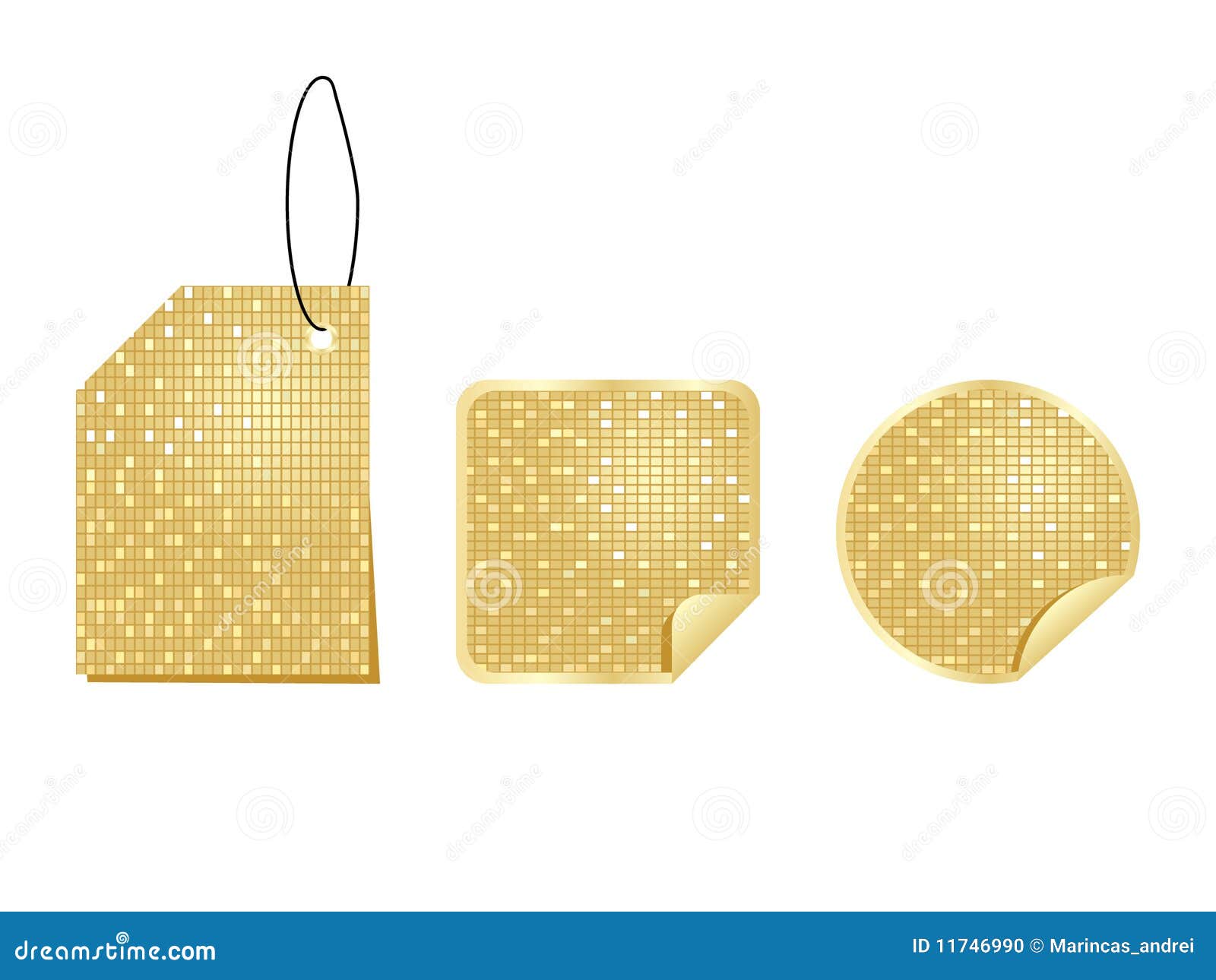 Golden stickers stock vector. Illustration of gold, selling - 11746990