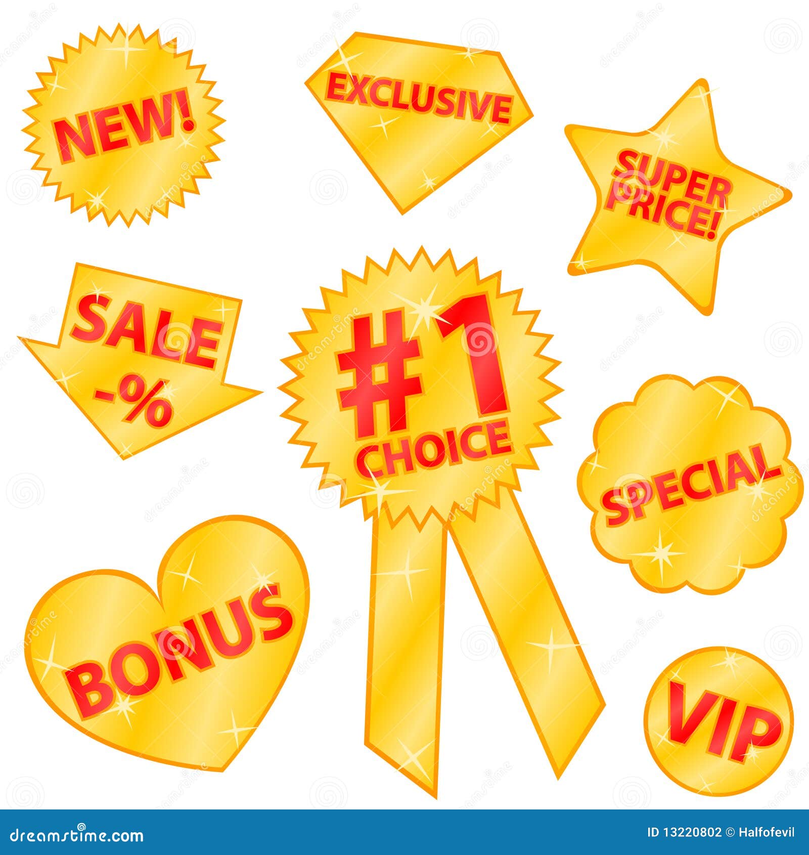 Golden stickers stock vector. Illustration of golden - 13220802