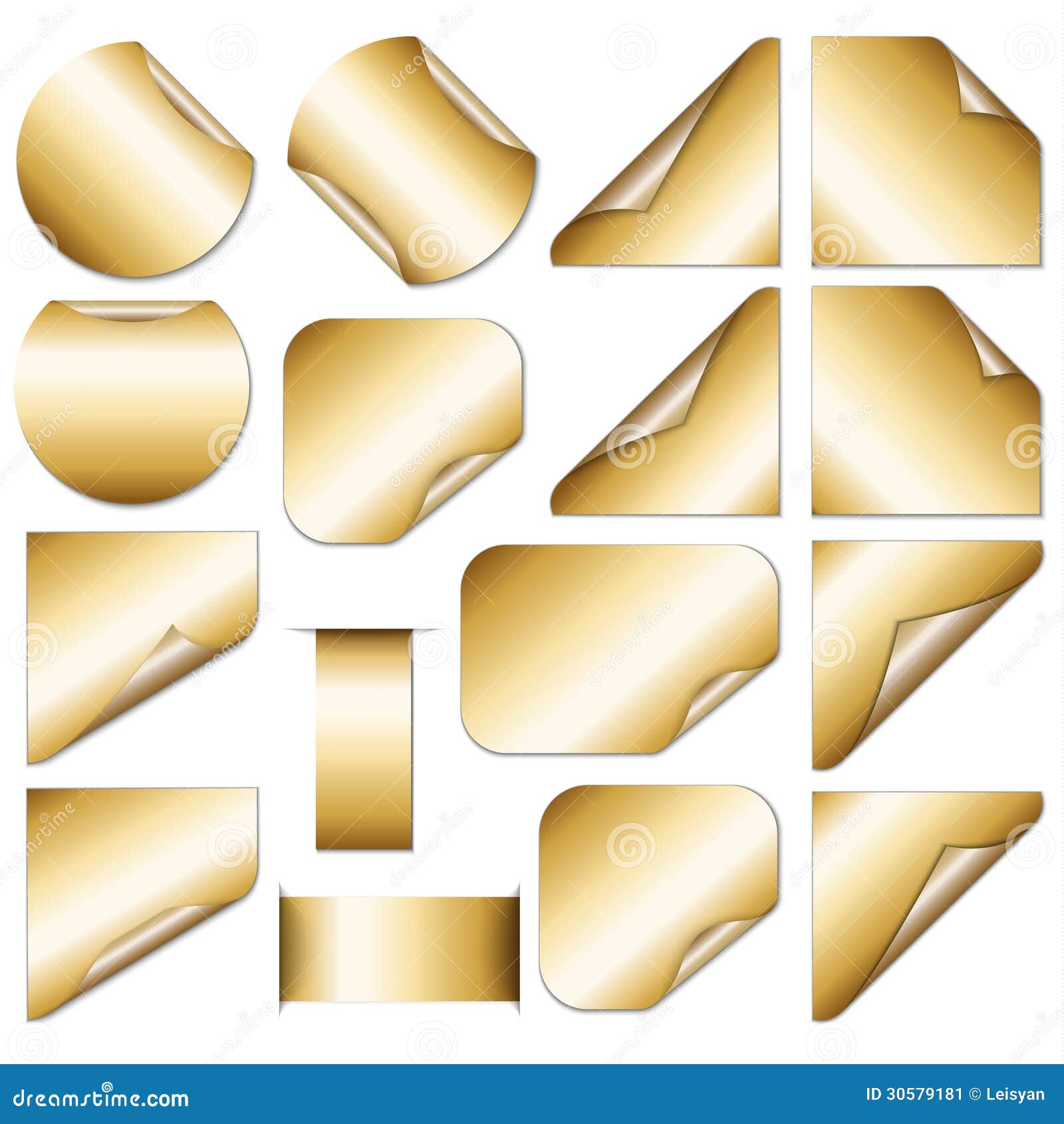 Golden stickers stock vector. Illustration of glossy - 30579181