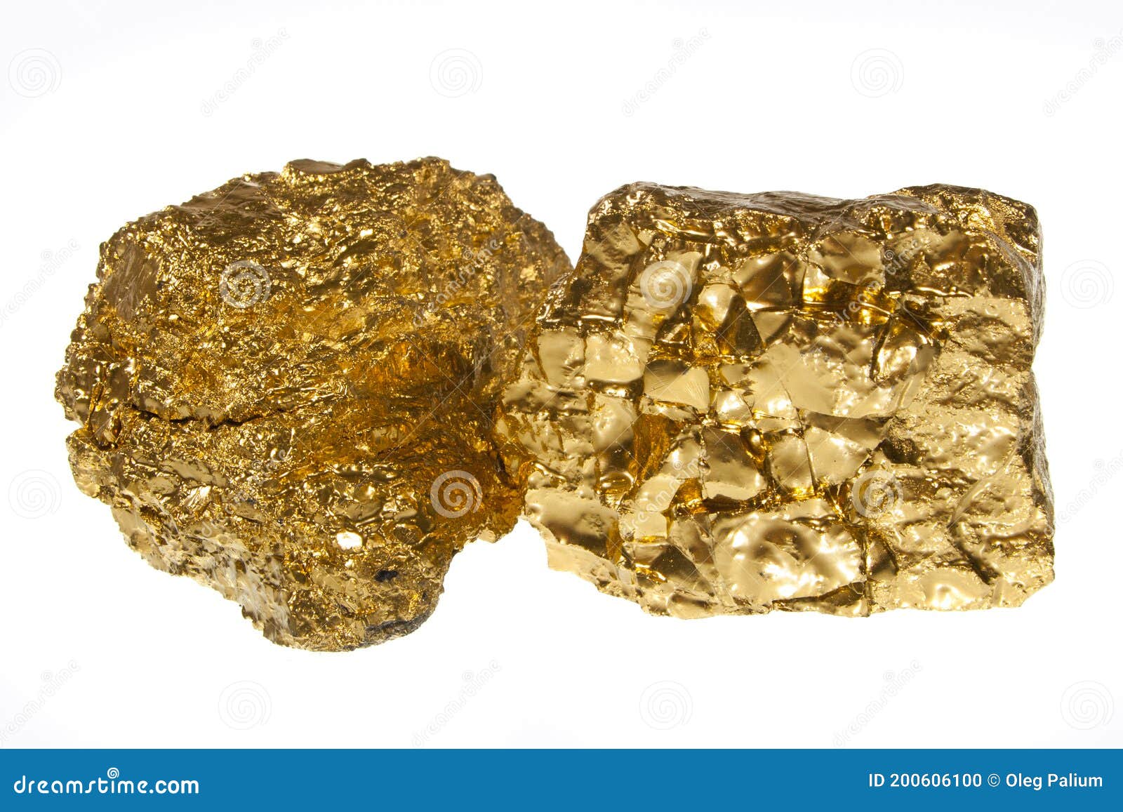 Golden Stone Isolated on White Background Stock Photo - Image of grungy ...
