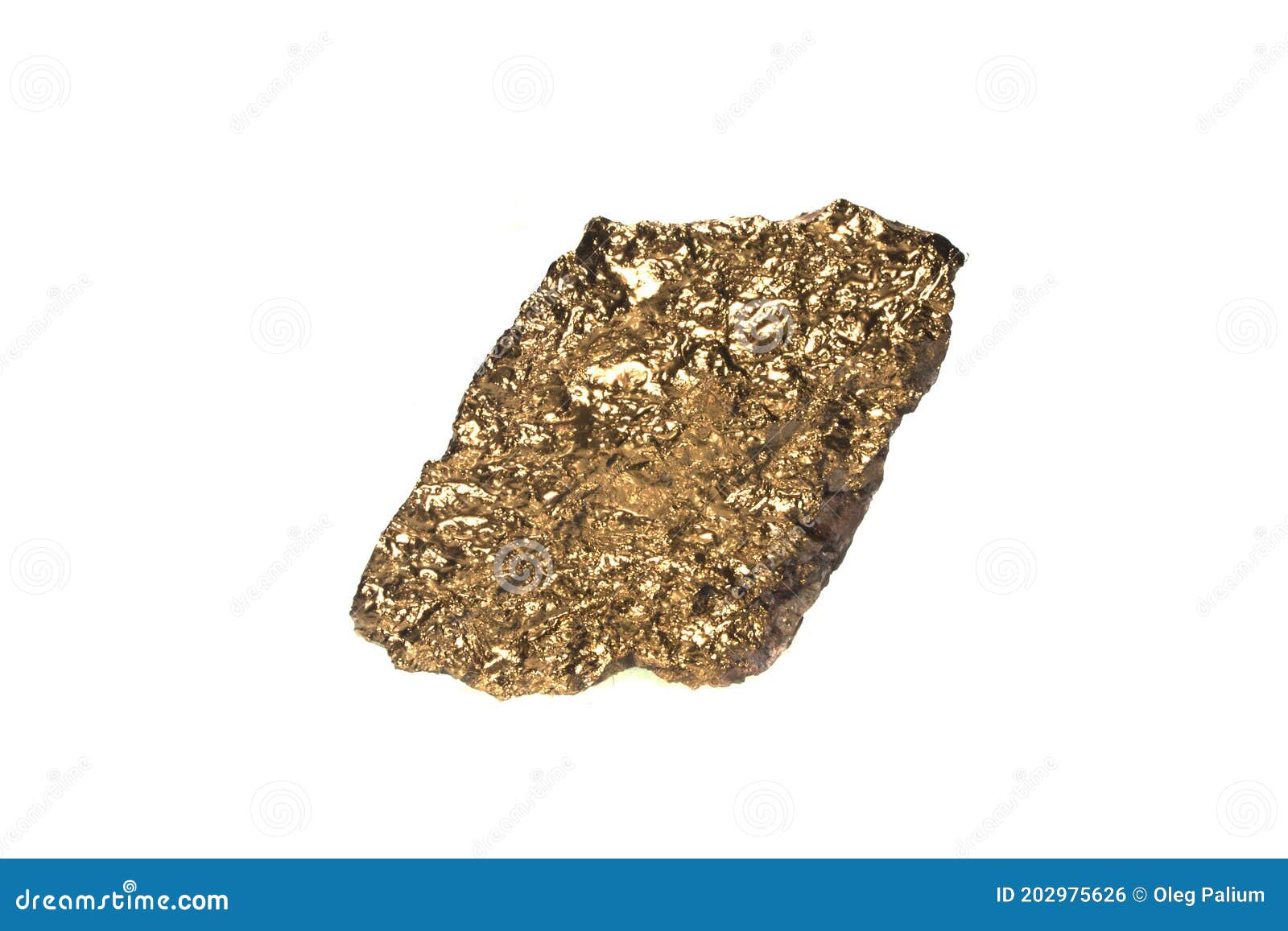 Golden Stone Isolated on White Background Stock Photo - Image of ...