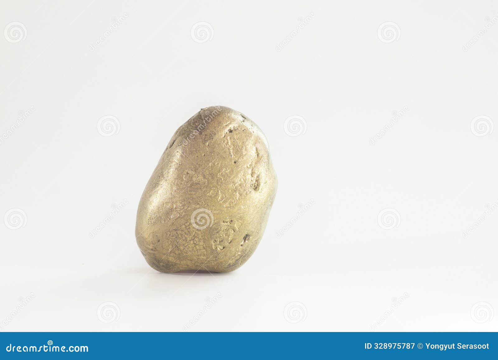 A Golden Stone with a Natural Curving Shape in Close Range Stock Image ...