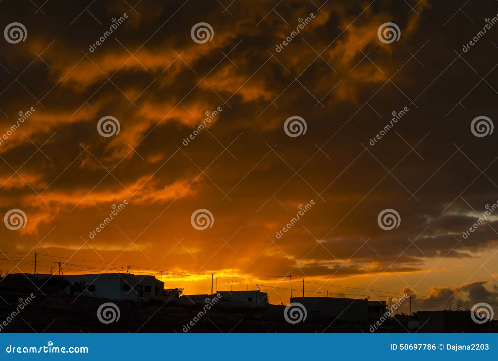 Golden Storm Clouds stock photo. Image of meteorology - 50697786