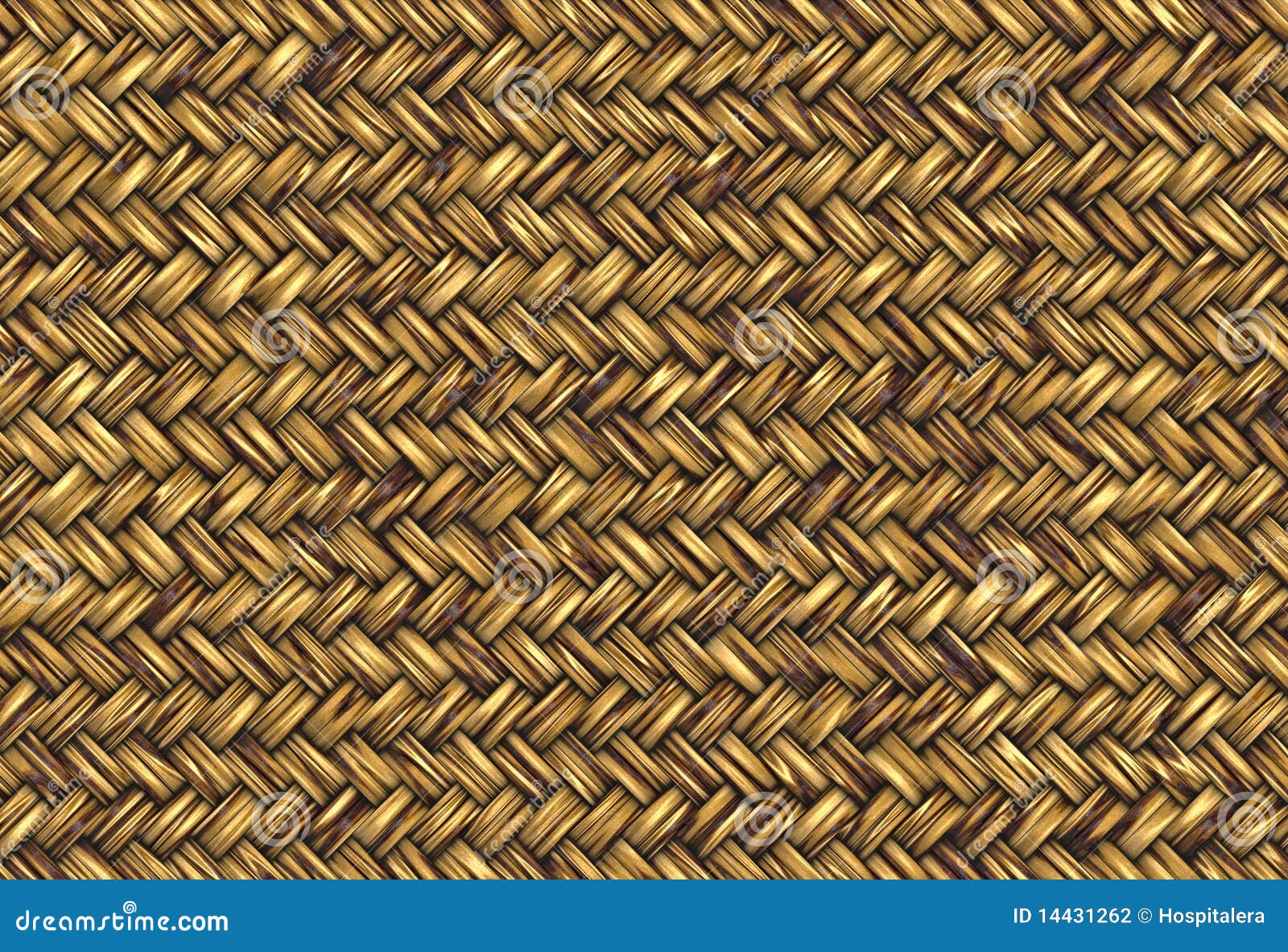 Golden Straw Basket Weave Wicker Rattan Mat Or Thatch Twill Textile ...