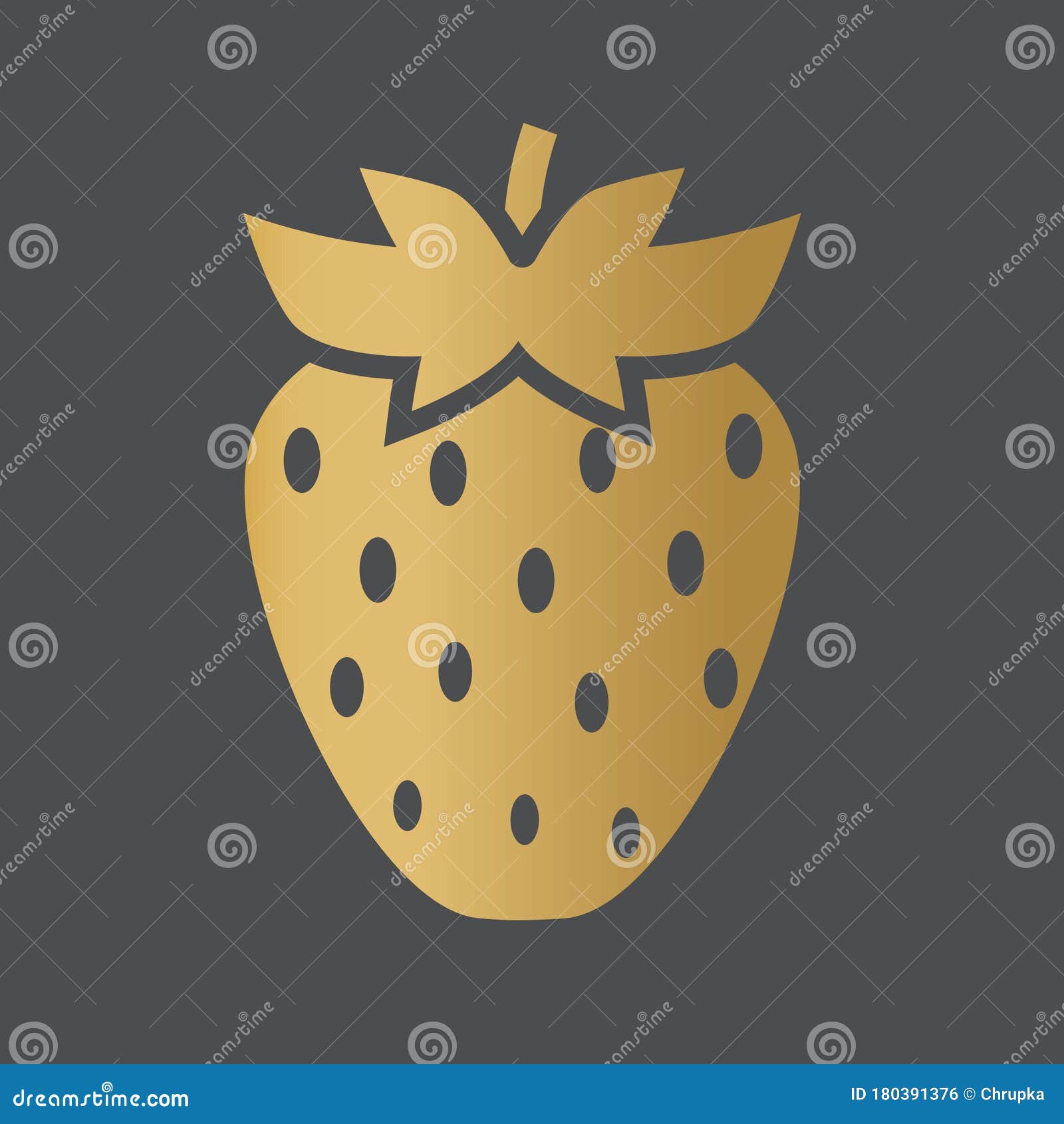Golden strawberry pattern stock vector. Illustration of food - 180391376