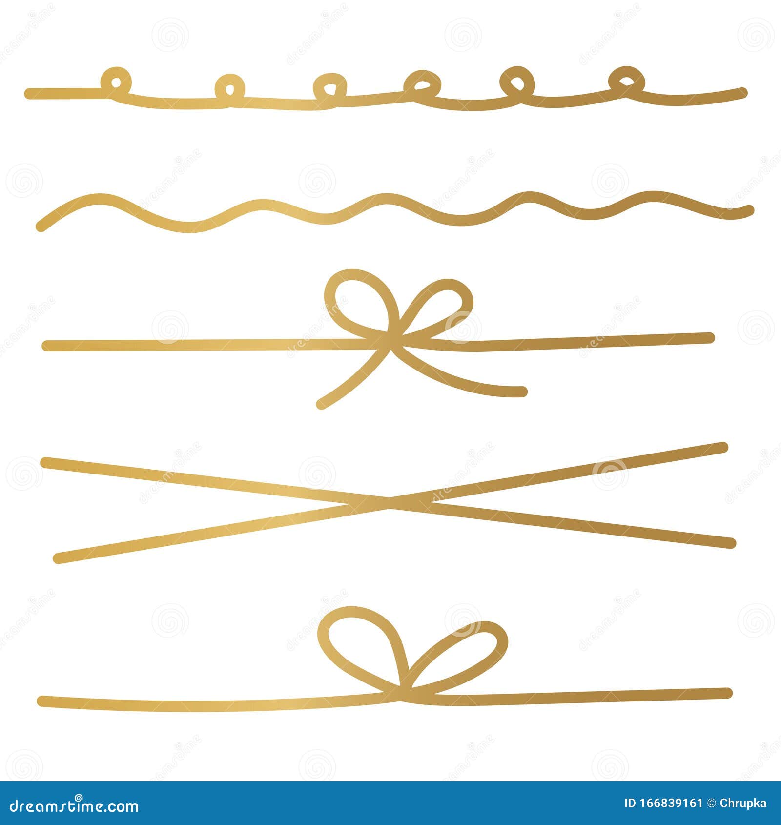 Golden strings ribbon set stock vector. Illustration of isolated ...