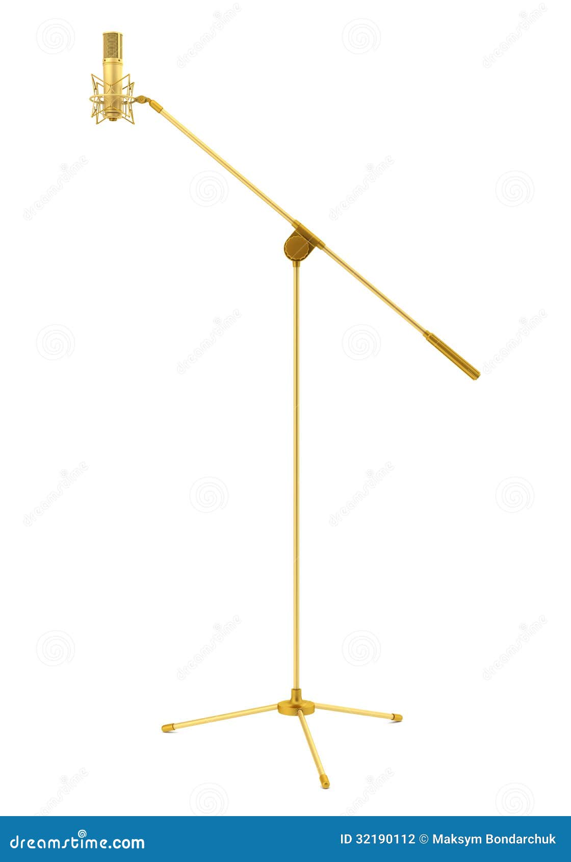 Golden Studio Microphone Isolated on White Stock Illustration ...