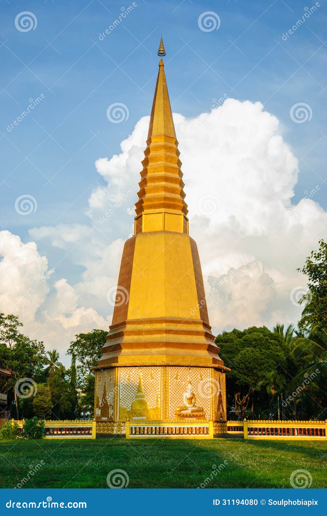 Golden Stupa in Thailand stock photo. Image of buddhist - 31194080